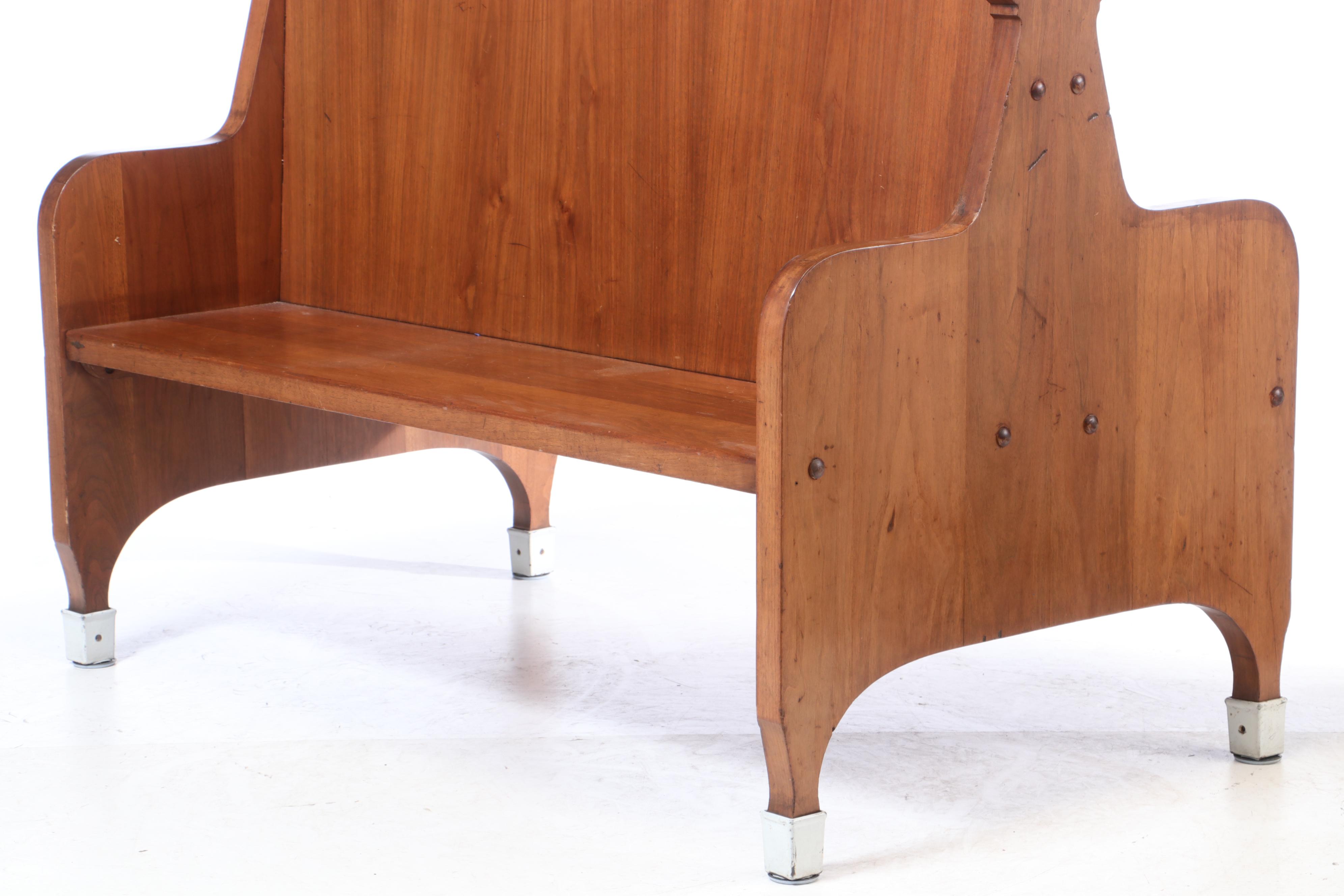 Walnut Double-Sided Railroad Station Bench, 2nd Quarter 20th Century | EBTH