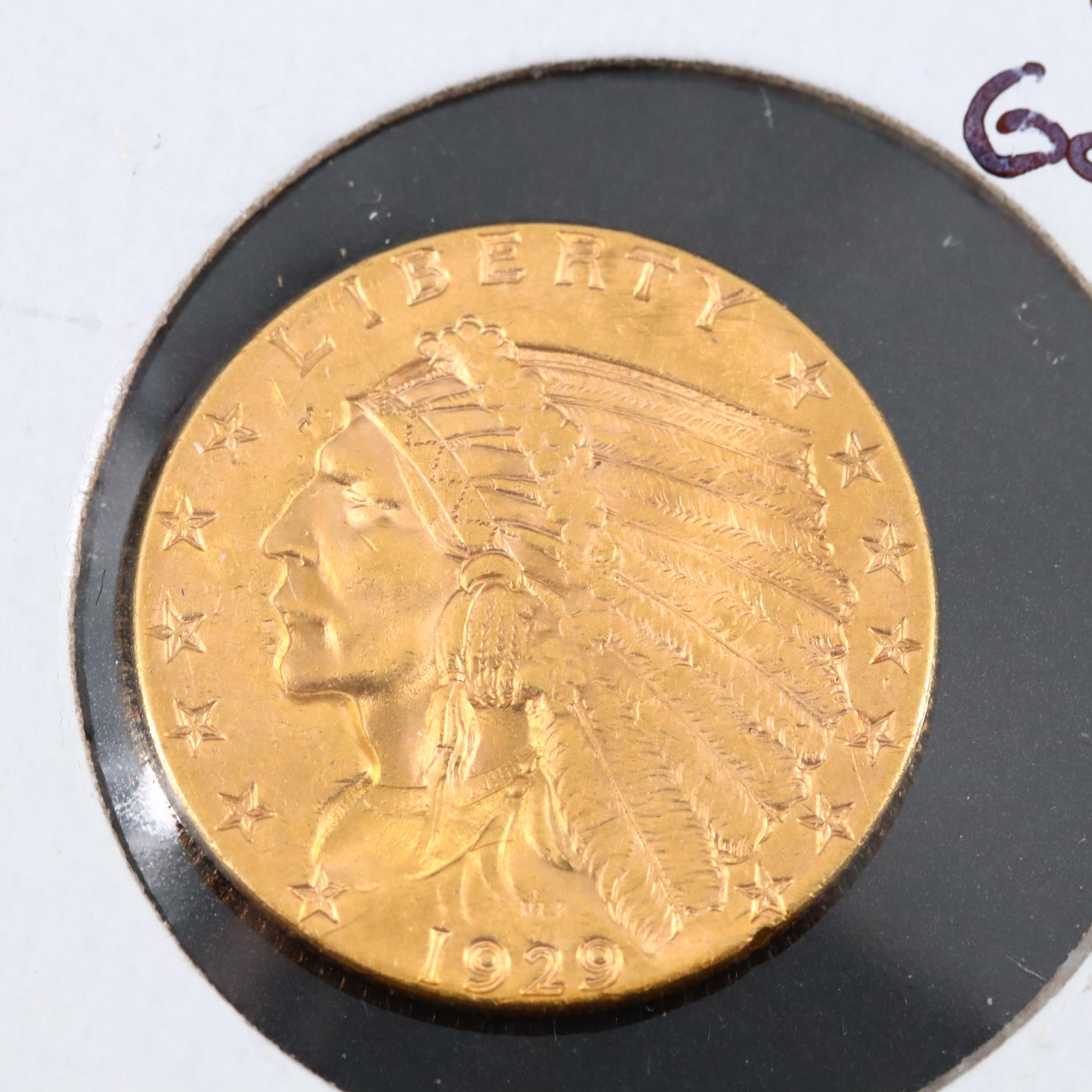 1929 Indian Head $2 1/2 Gold Coin | EBTH