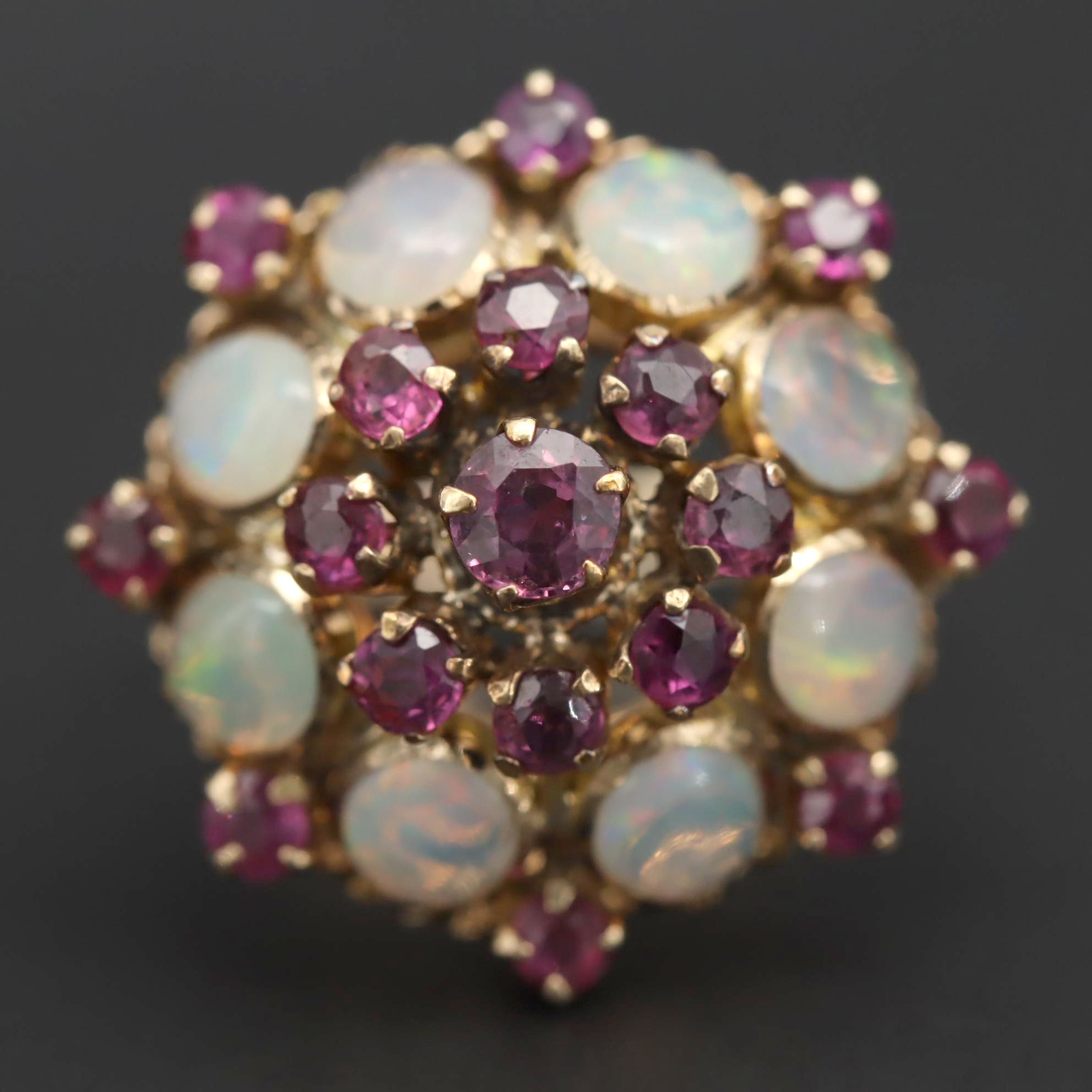 10K Yellow Gold Ruby and Opal Ring | EBTH