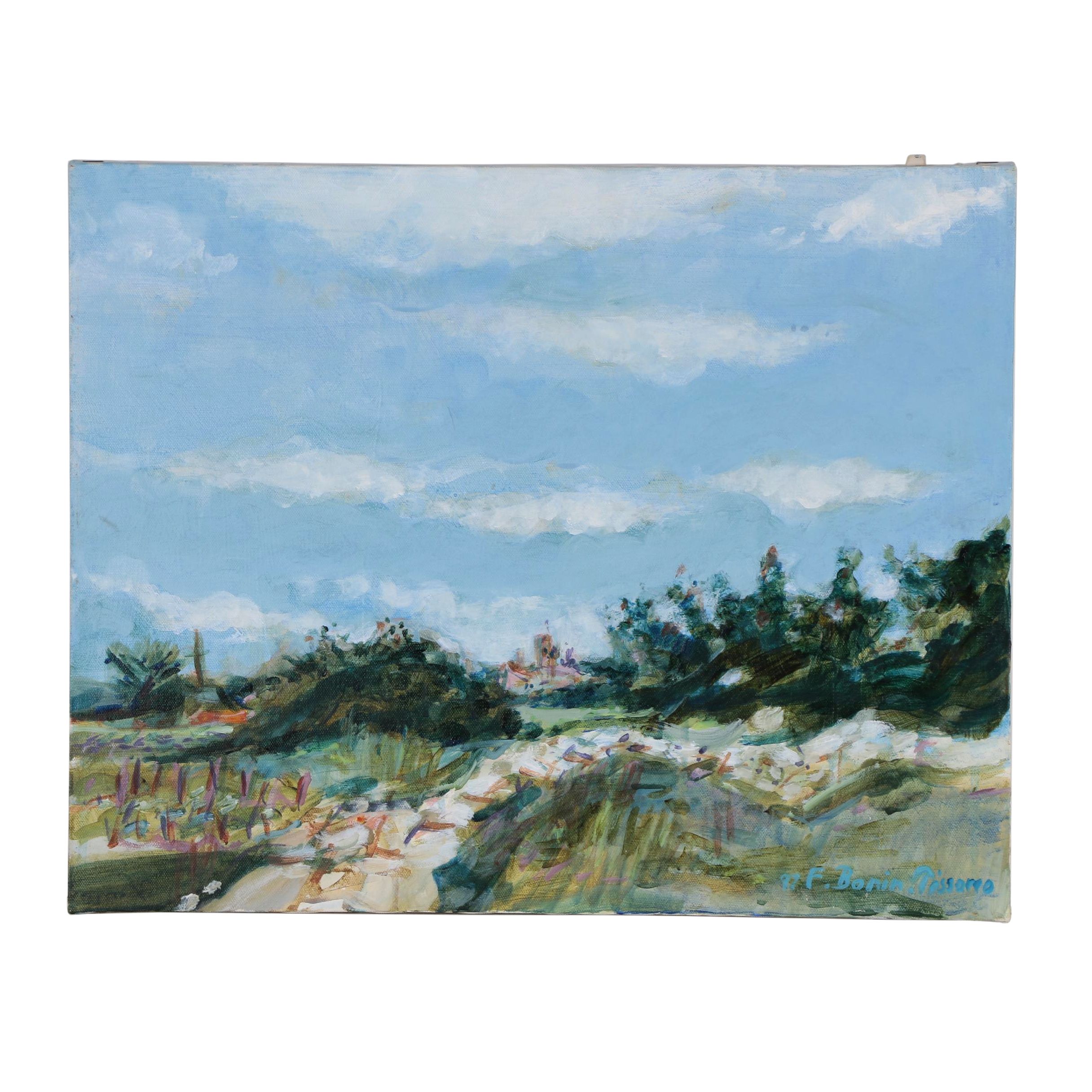 Frédéric Bonin-Pissarro Abstract Landscape Oil Painting, Late 20th ...