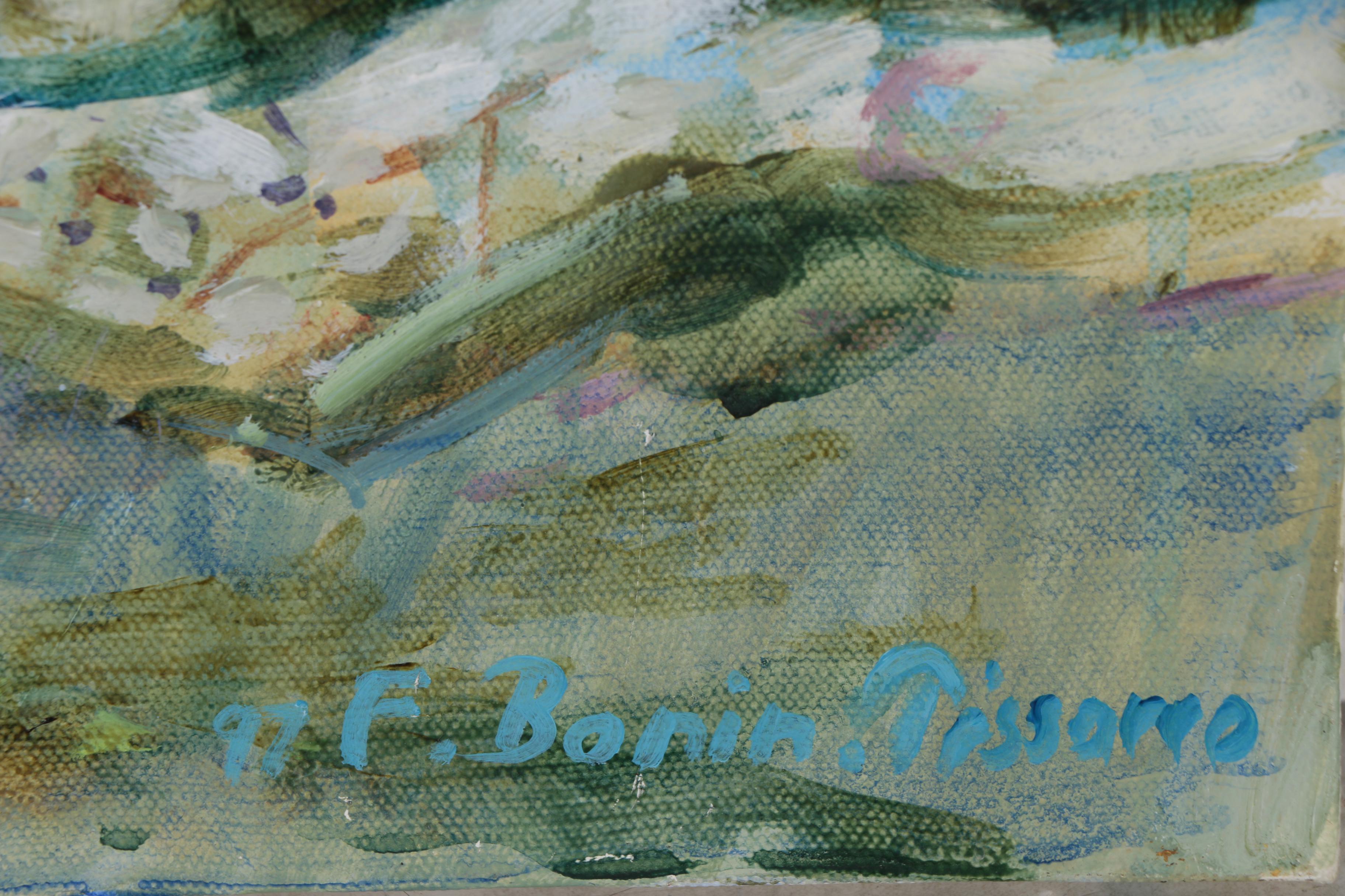 Frédéric Bonin-Pissarro Abstract Landscape Oil Painting, Late 20th ...