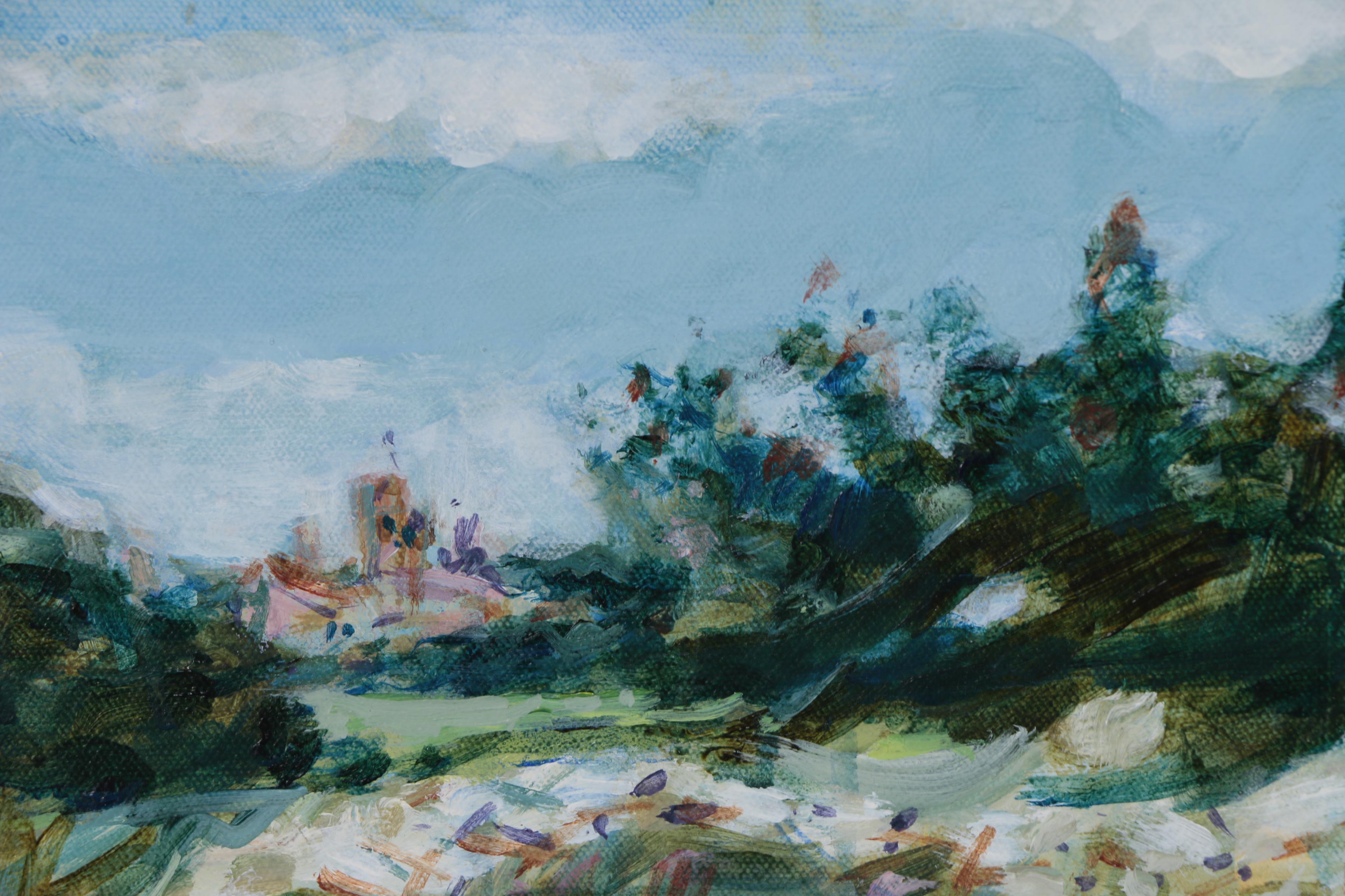 Frédéric Bonin-Pissarro Abstract Landscape Oil Painting, Late 20th ...