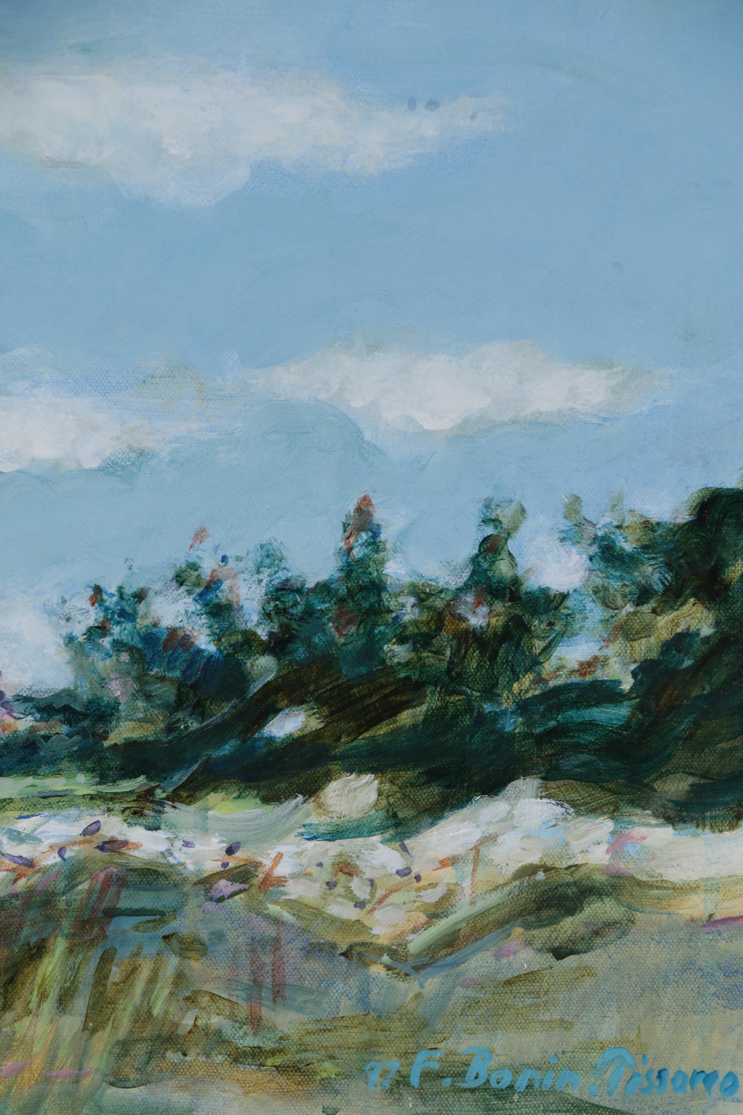 Frédéric Bonin-Pissarro Abstract Landscape Oil Painting, Late 20th ...