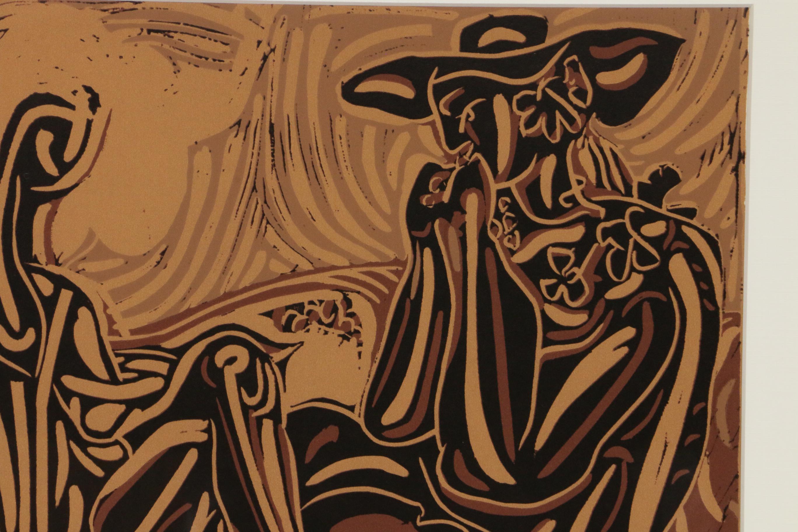 Pablo Picasso Color Linoleum Cut "After the Vintage," 1962 | EBTH