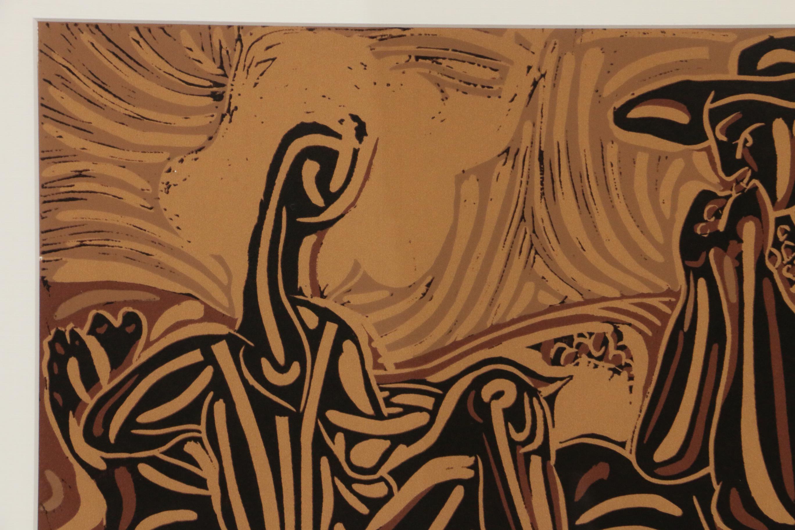 Pablo Picasso Color Linoleum Cut "After the Vintage," 1962 | EBTH
