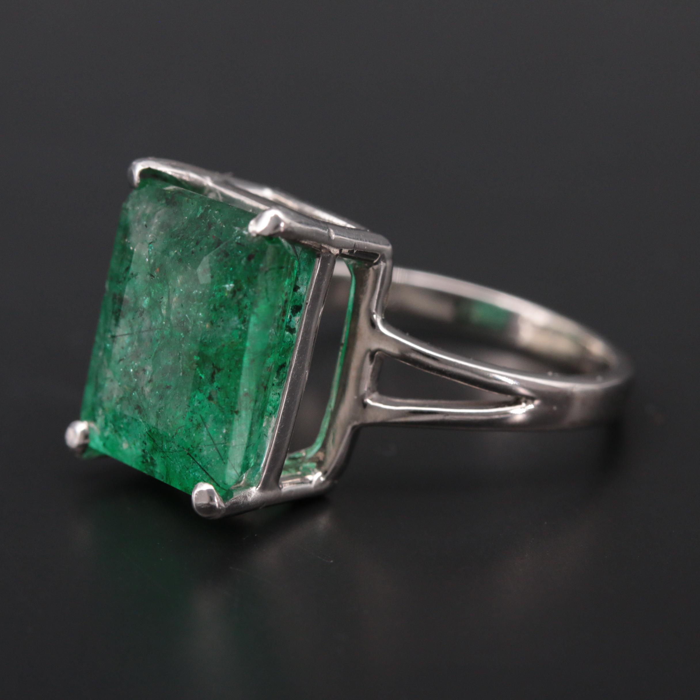 14K White Gold Quench Crackled Quartz Ring | EBTH