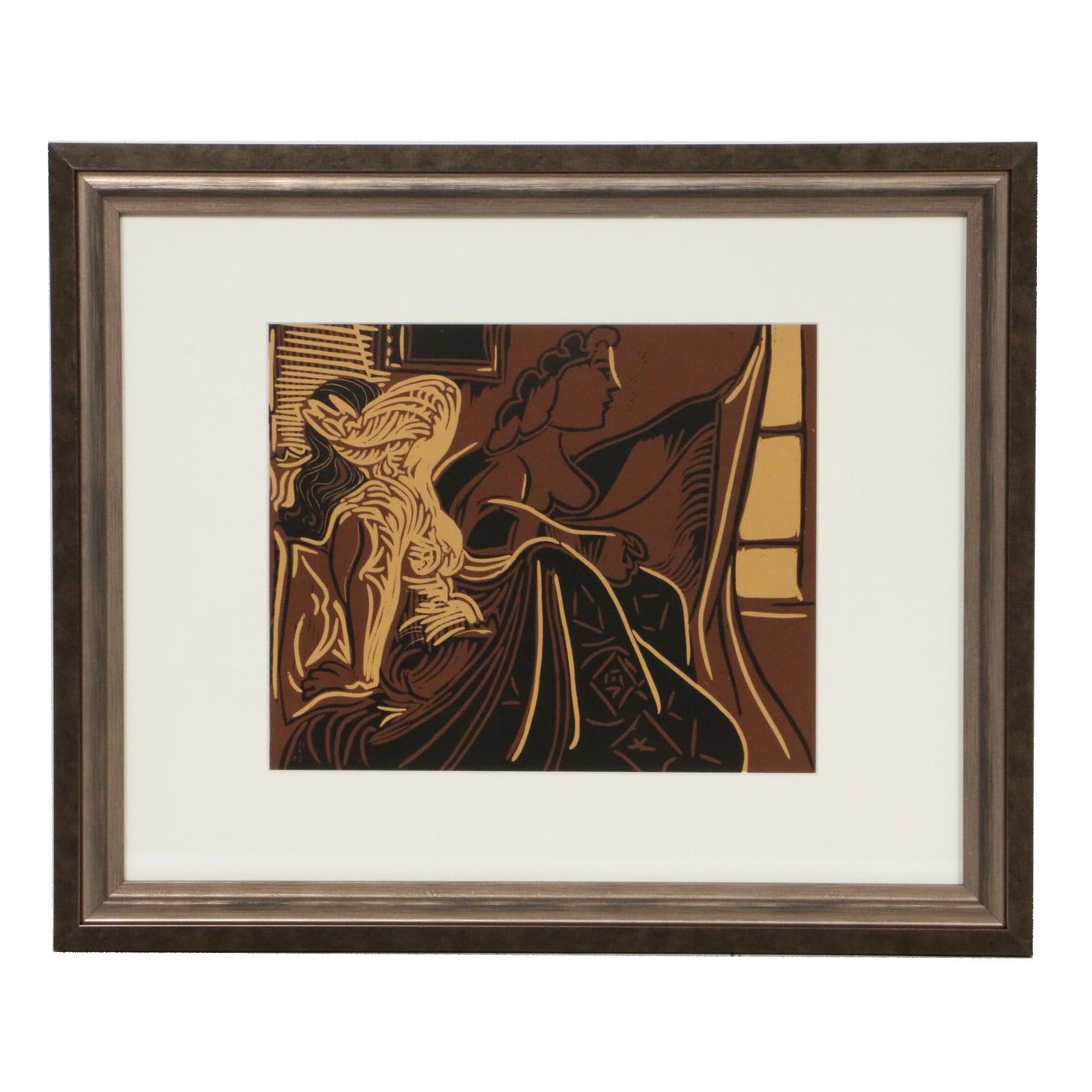 Pablo Picasso Color Linoleum Cut "Two Women at the Window", 1962 | EBTH