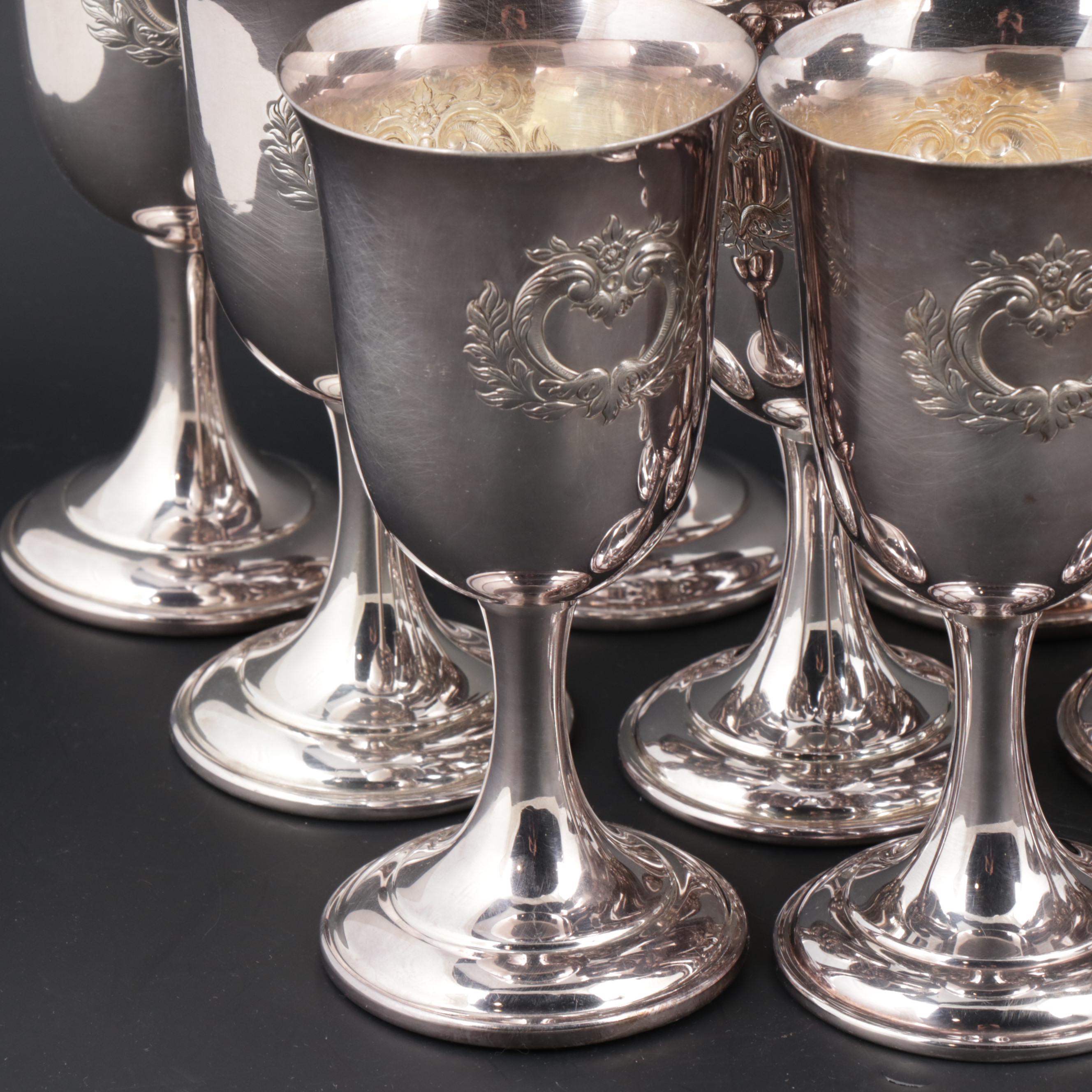 International Silver Co. Wilcox Silver Plate Goblets and Cordial ...