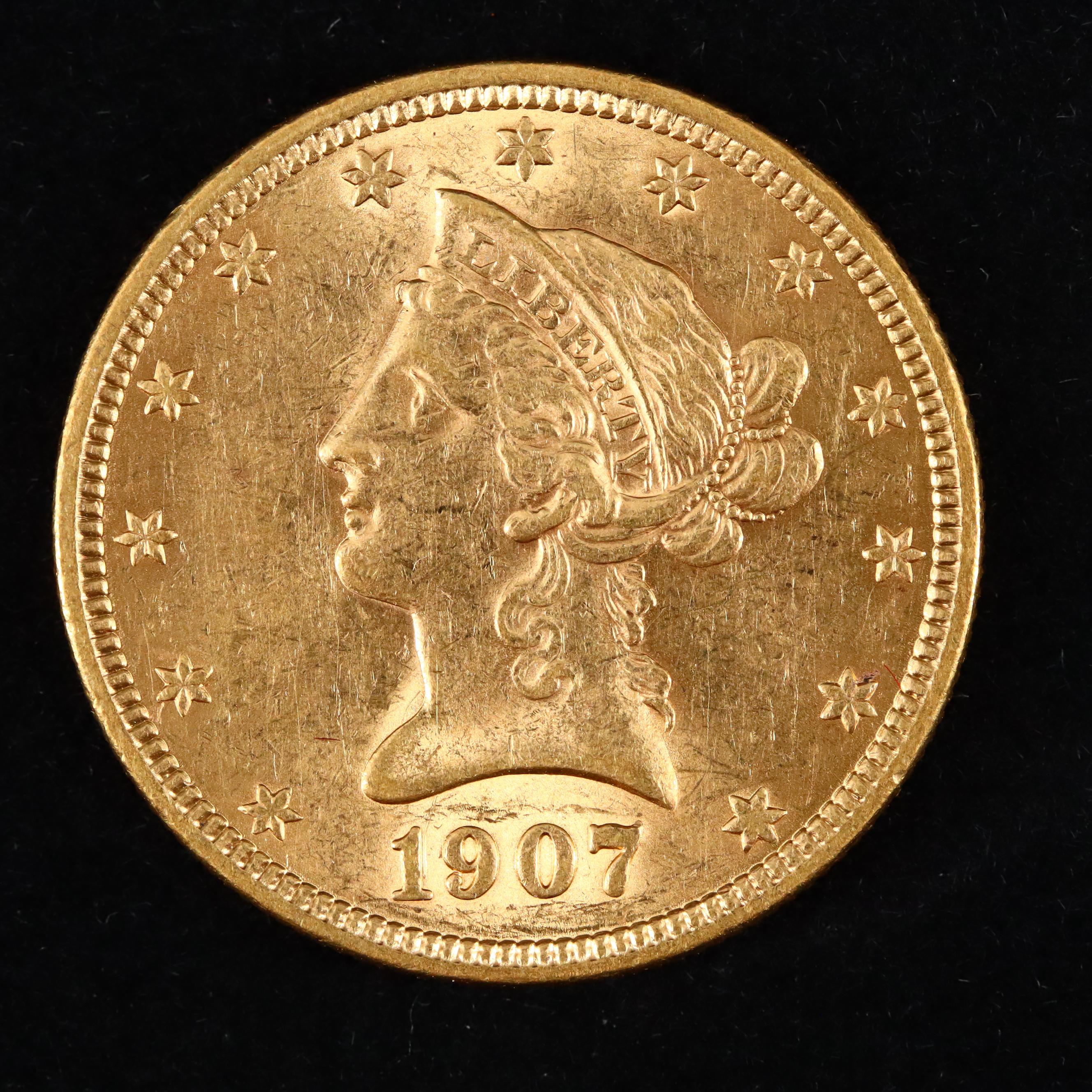 1907 Liberty Head $10 Gold Coin | EBTH