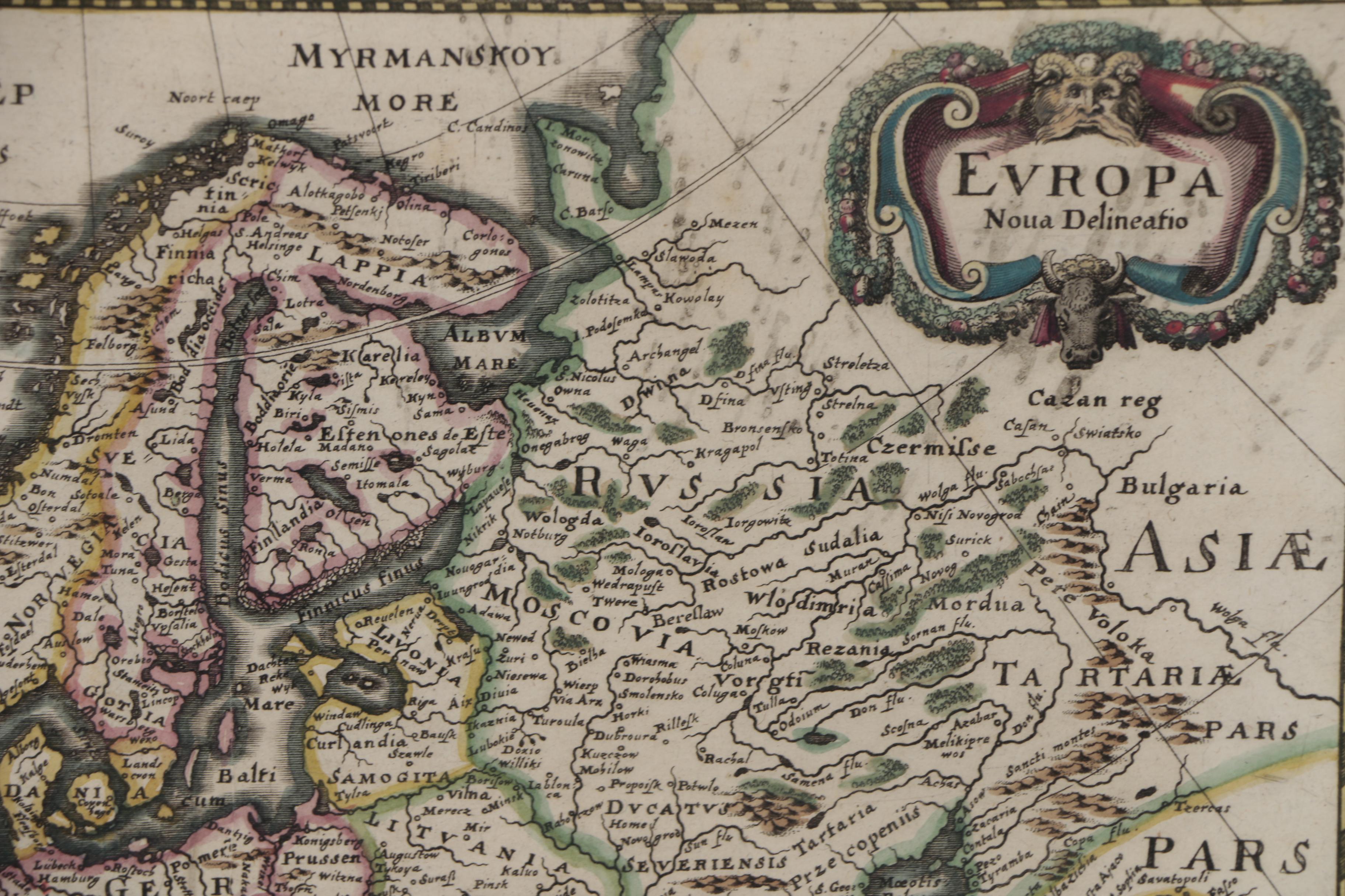 Matthaus Merian Hand-Colored Map Engraving "Europa Nova Delineatio ...