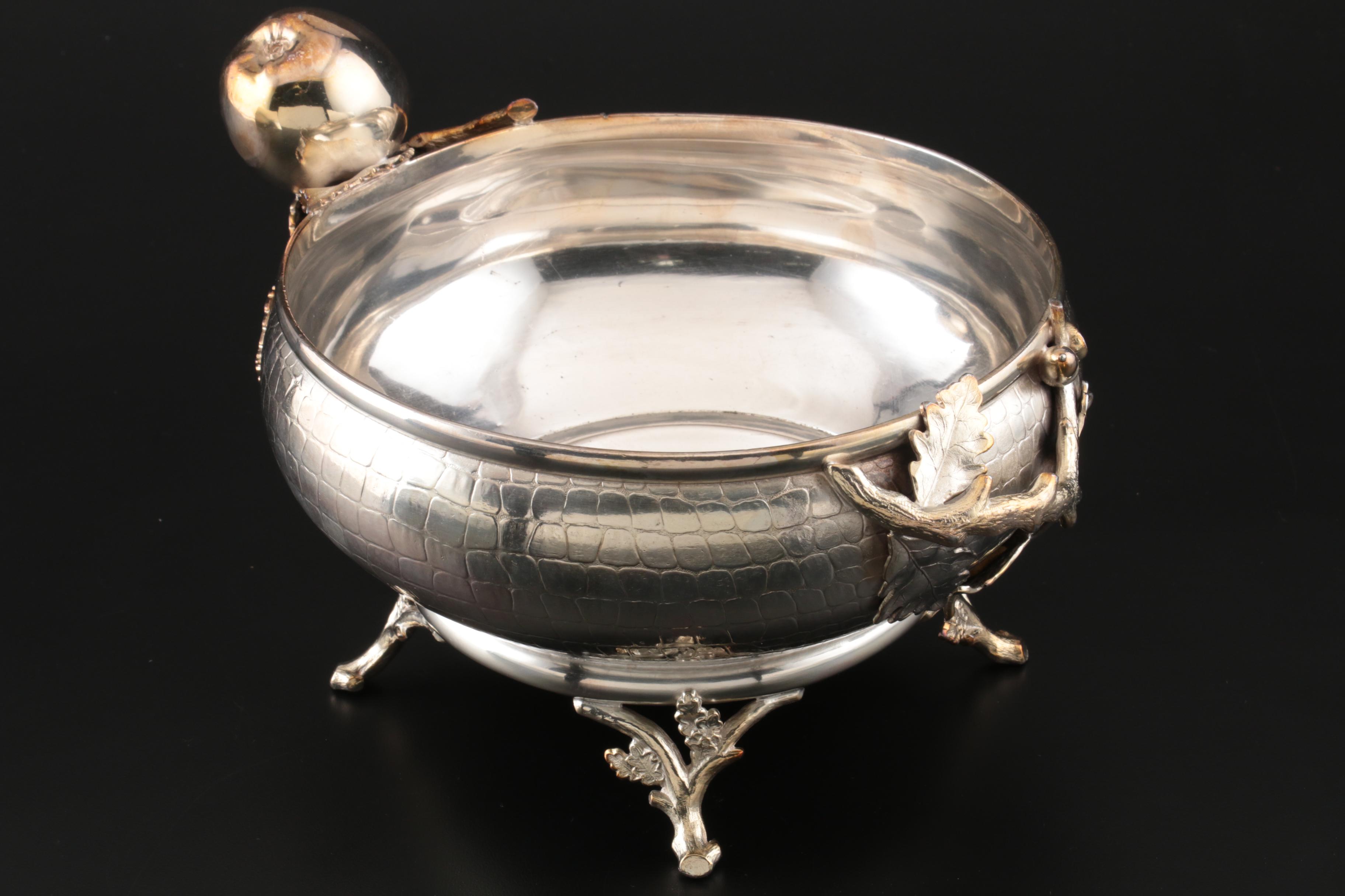 Derby Silver Co. Quadruple Plate Fruit Bowl and Art Nouveau Napkin ...