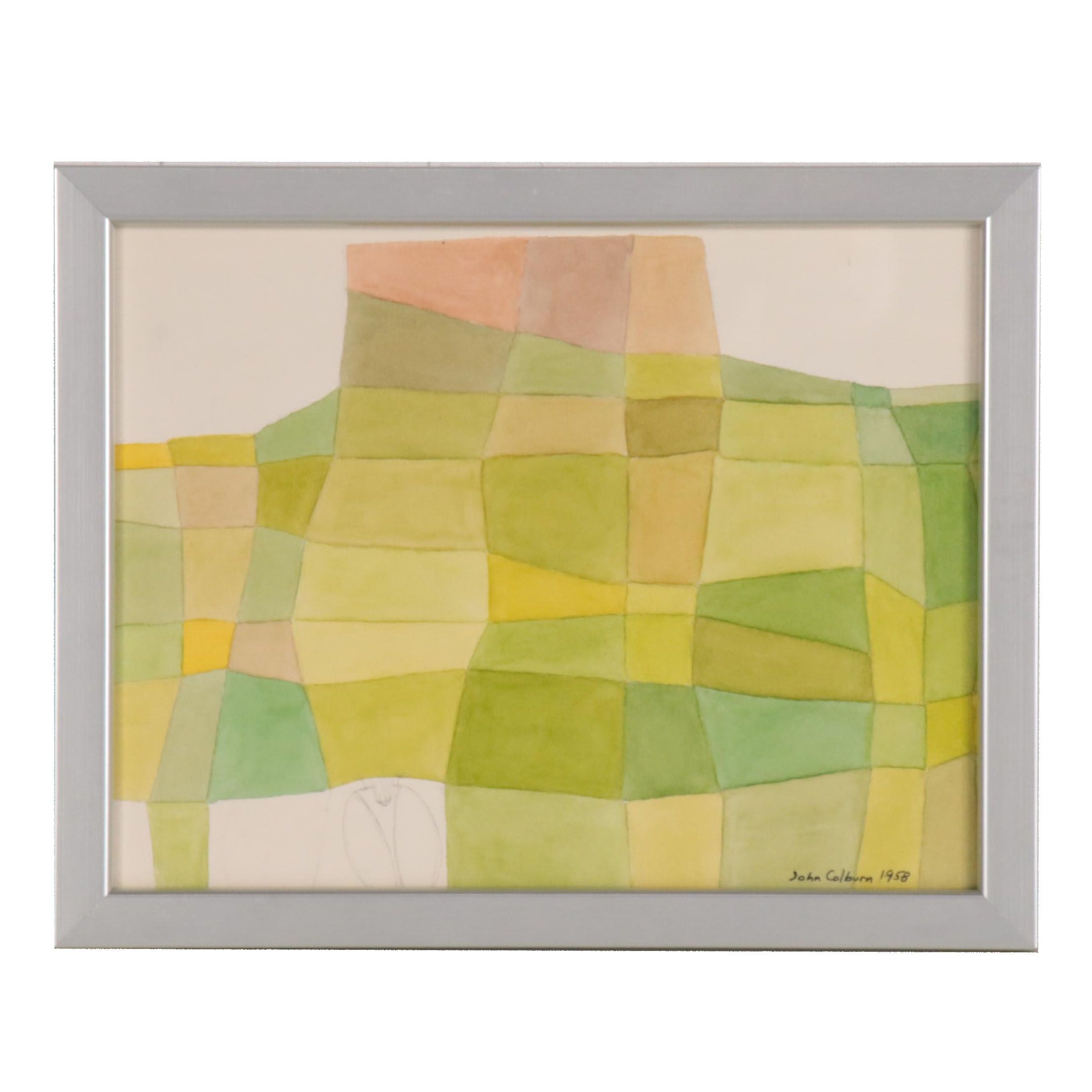 John Colburn Abstract Watercolor Painting | EBTH