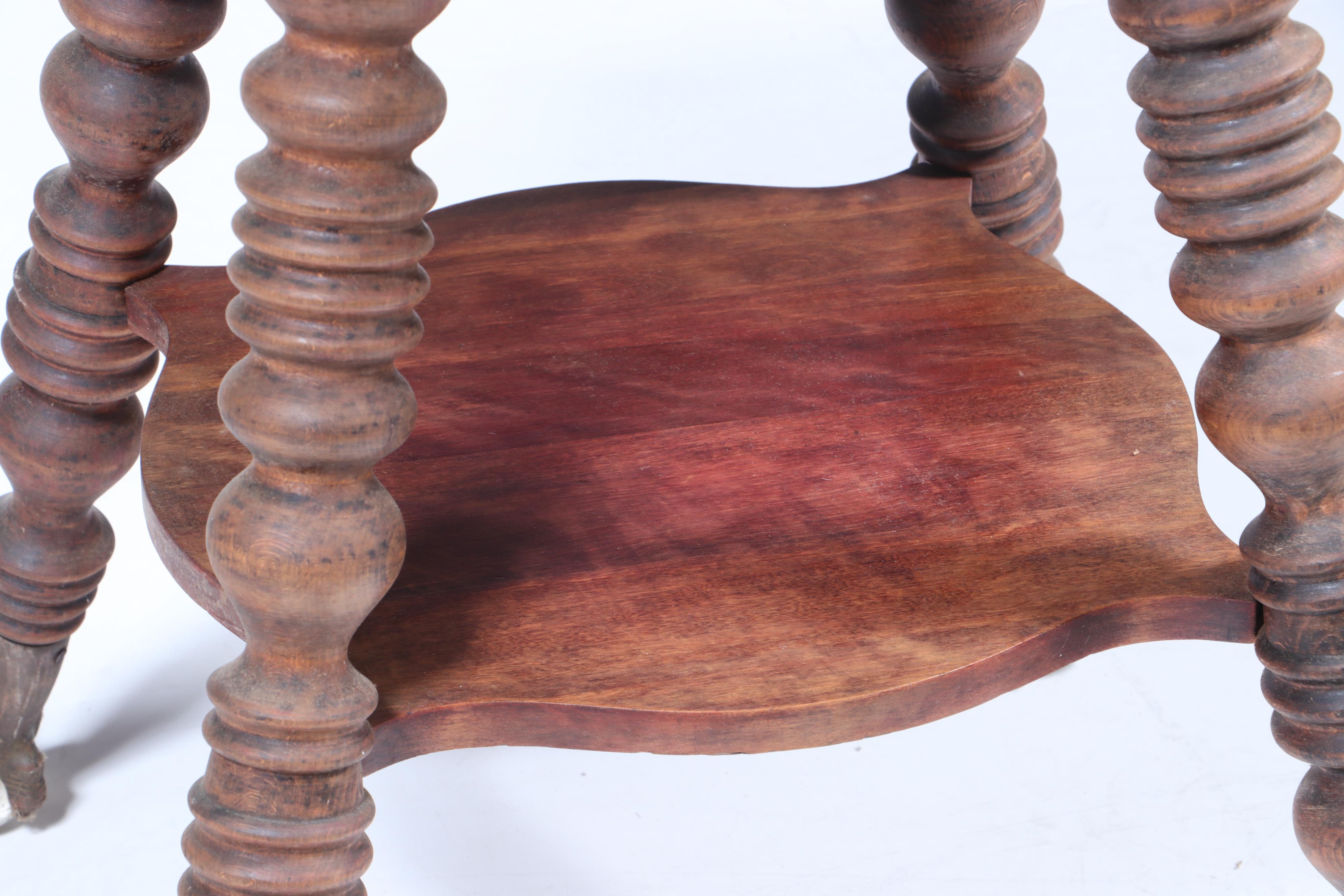 Late Victorian Birch Table with Glass Ball Claw Feet, Late 19th Century ...