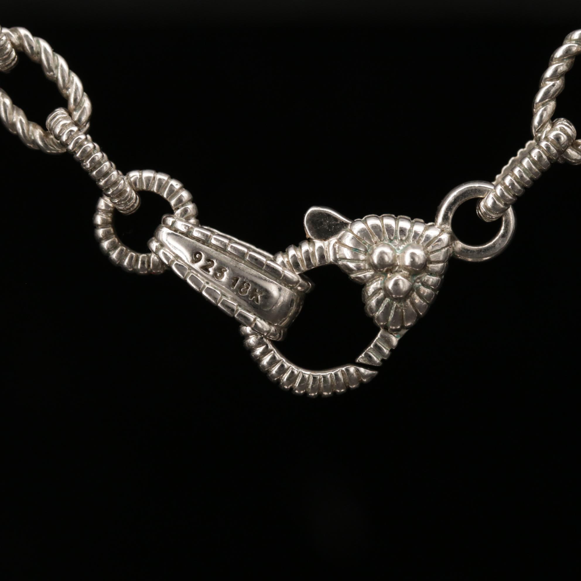 Judith Ripka "JR Two" Sterling Silver and 18K Yellow Gold Diamond ...