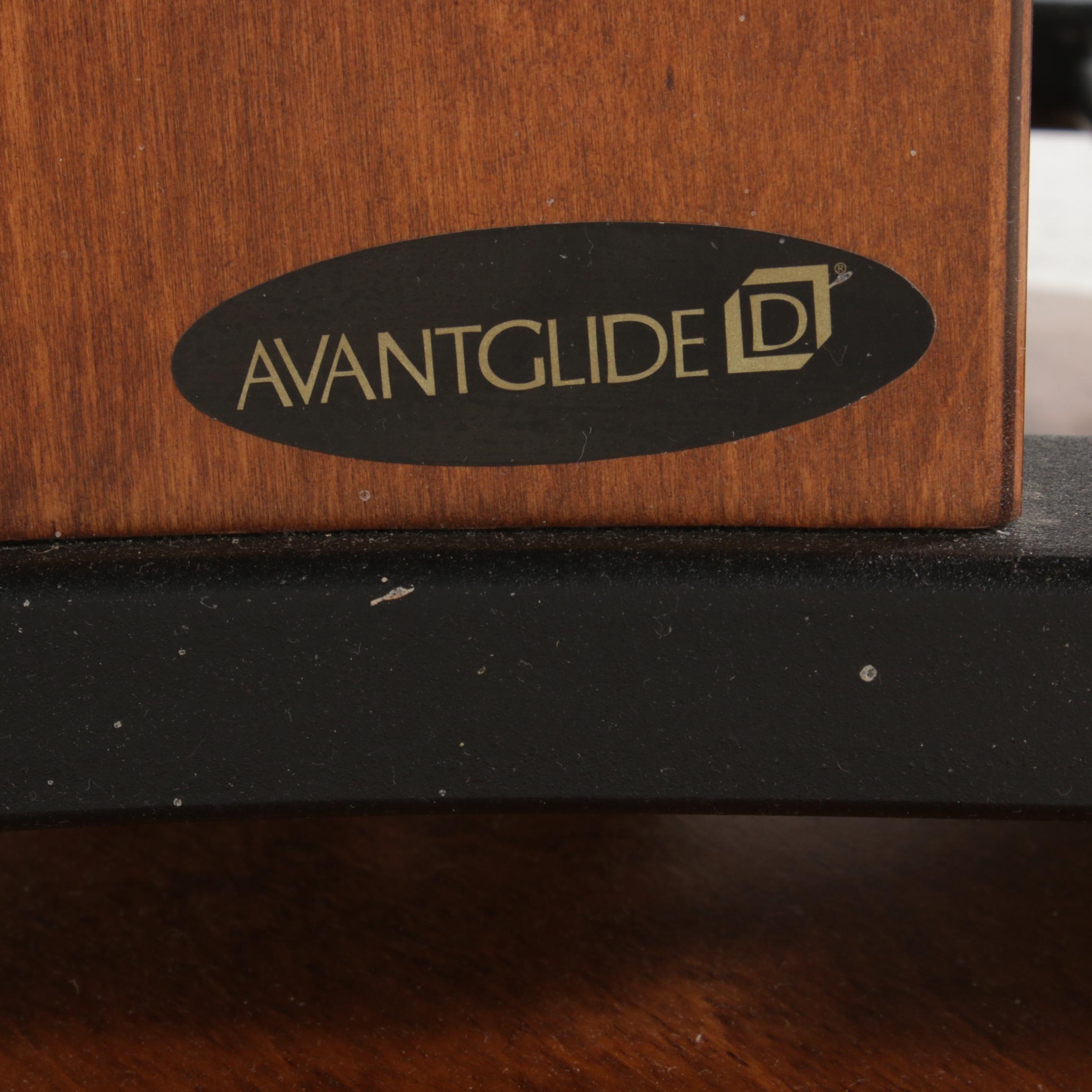 Avantglide Navy Leather Lounge Chair and Ottoman | EBTH
