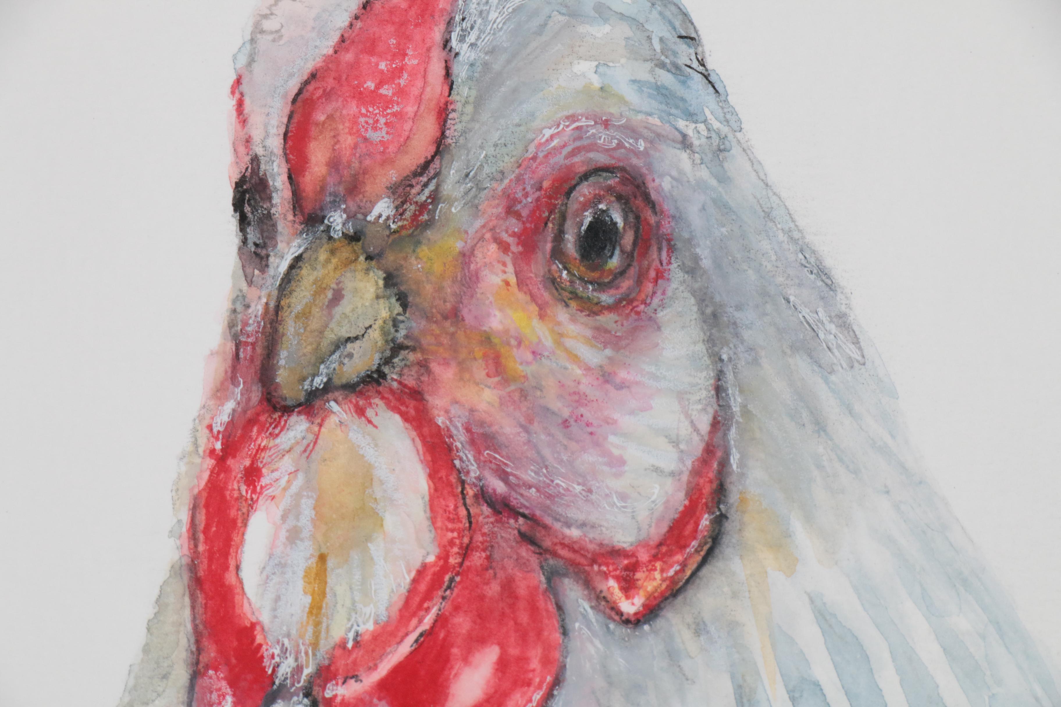 Kenna Matthews Watercolor Painting of Chicken | EBTH