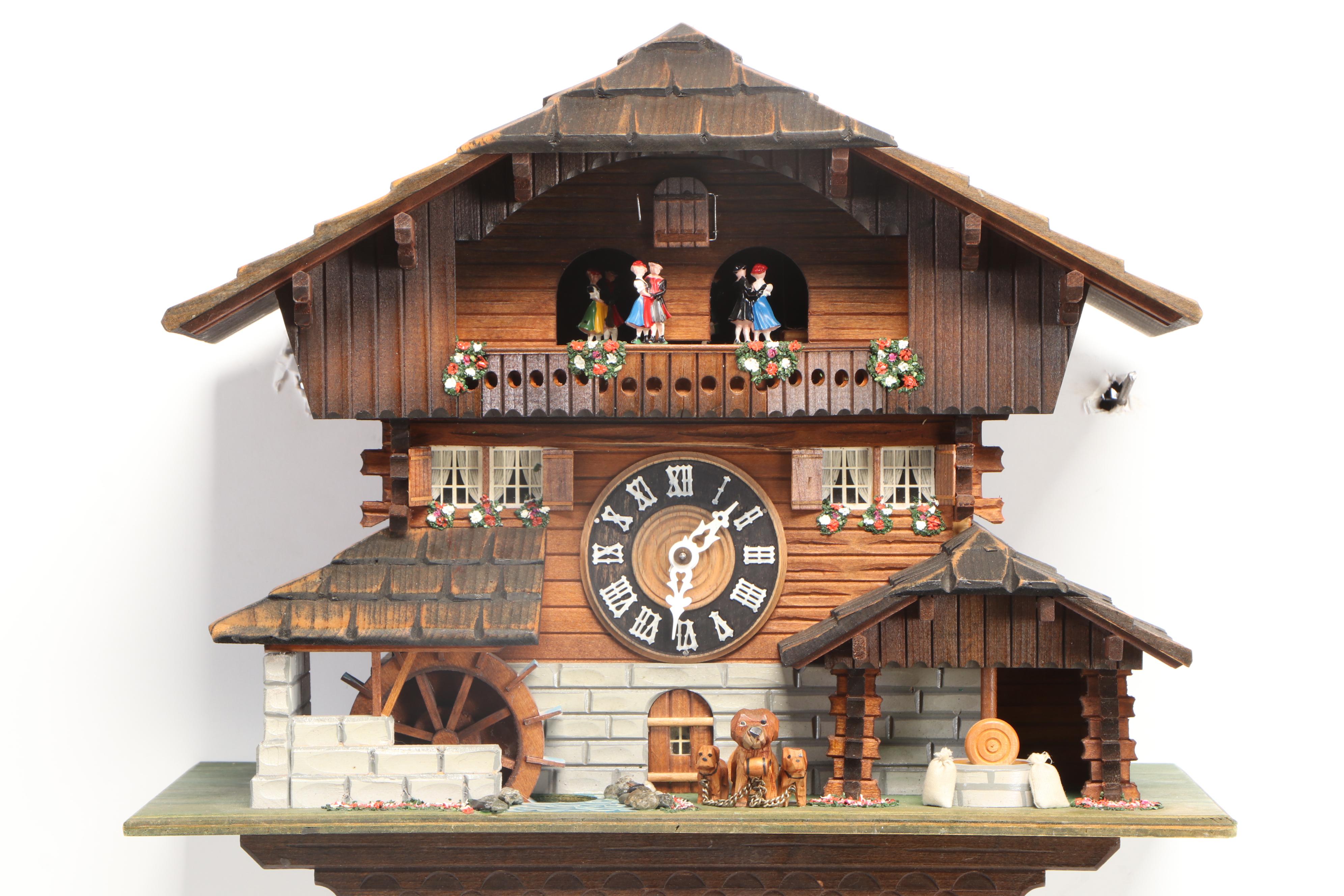 Chalet Cuckoo Clock with Cuendet Swiss Musical Movement, Late 20th ...