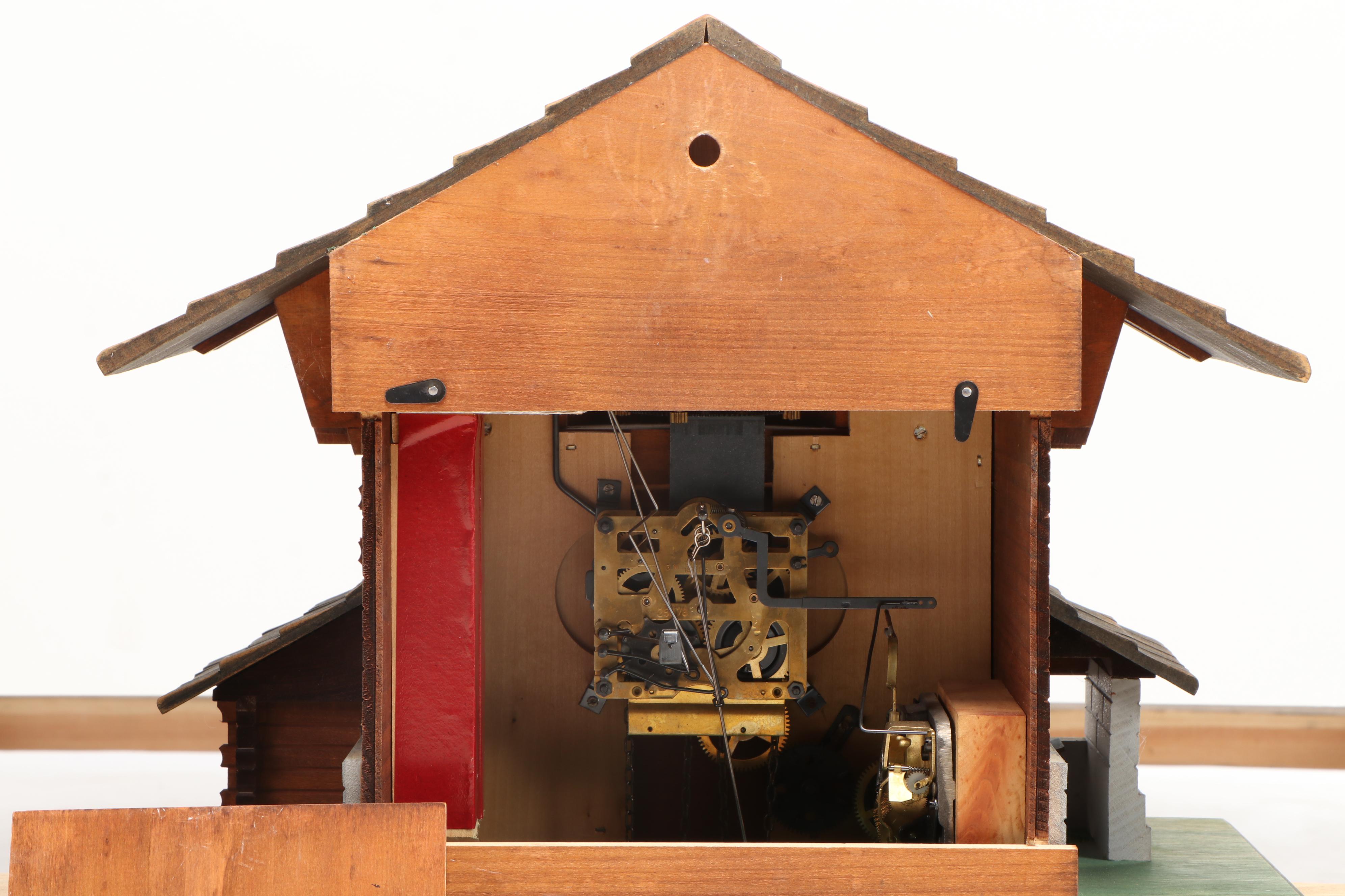 Chalet Cuckoo Clock with Cuendet Swiss Musical Movement, Late 20th ...