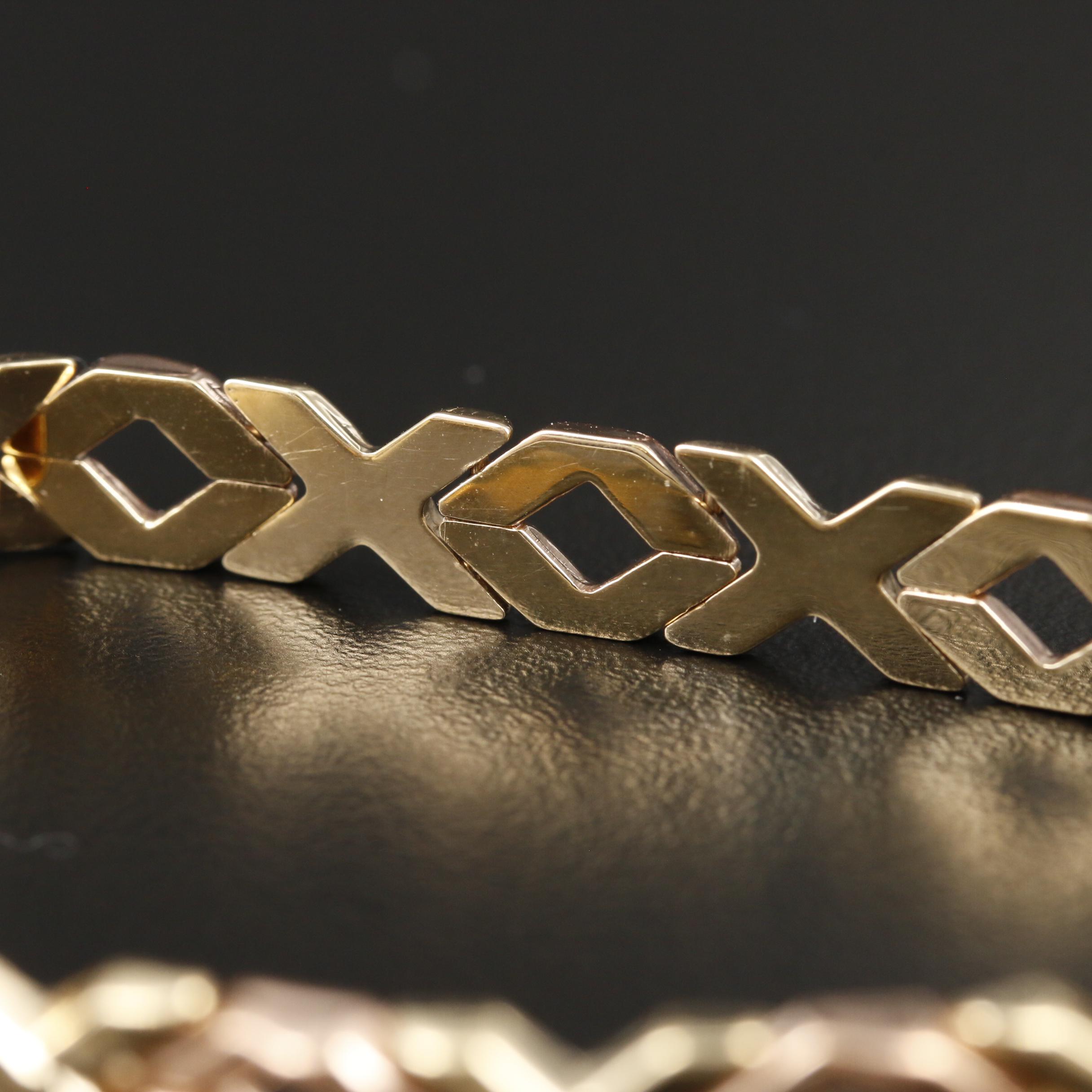 14K Yellow and Rose Gold "XOXO" Bracelet | EBTH