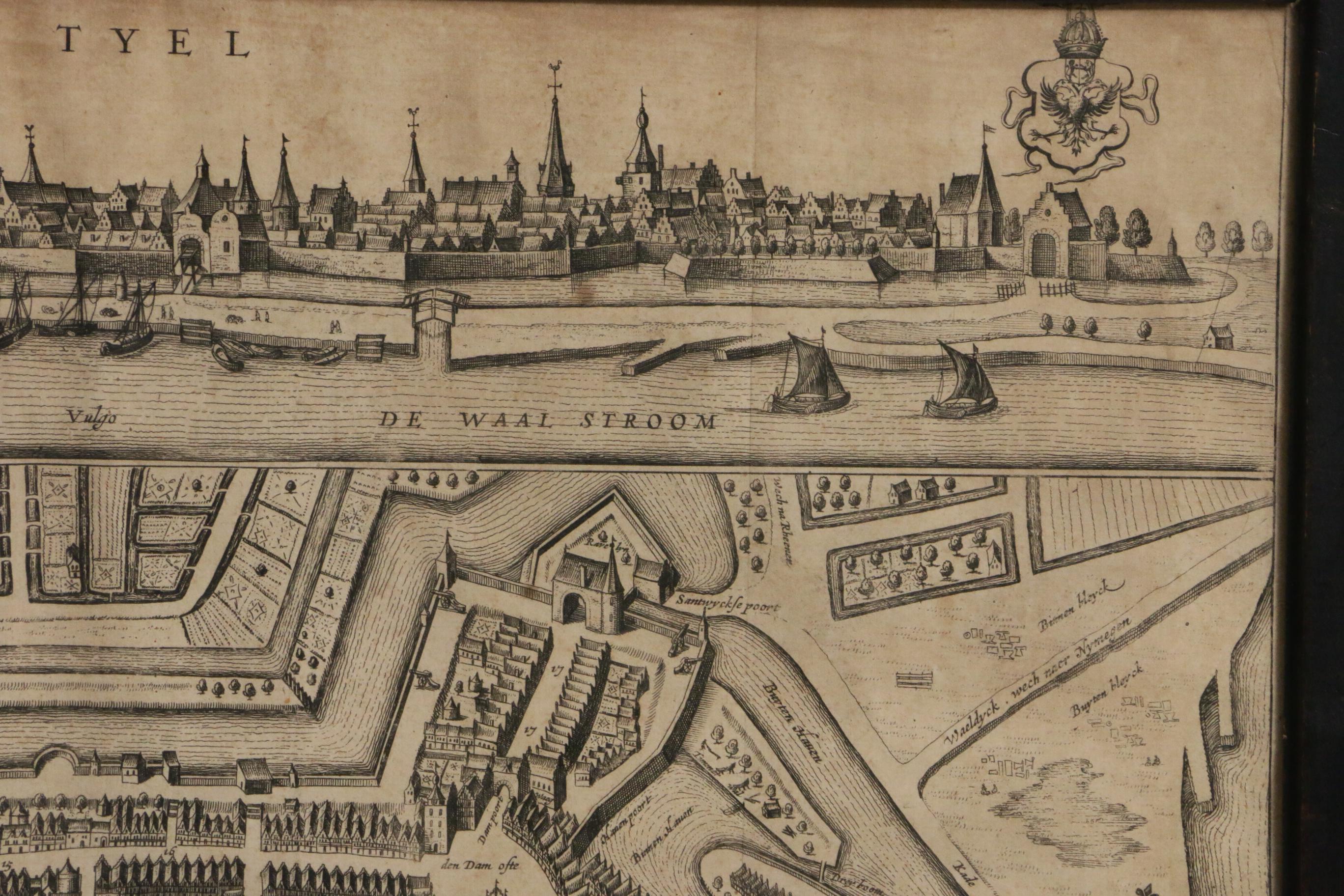 Frederik de Wit Map Engraving of Tiel, Netherlands; 17th Century | EBTH
