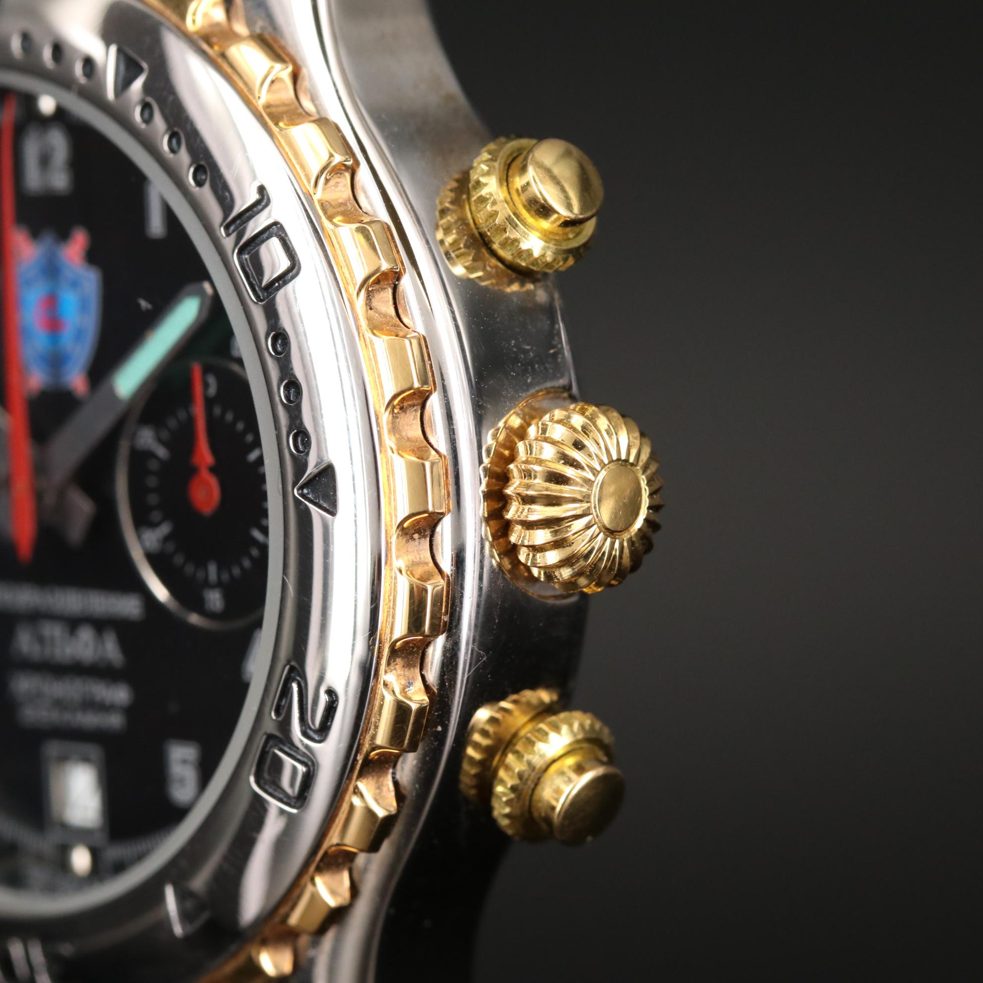 Poljot Romanoff Military Stainless Steel Stem Wind Chronograph Watch ...