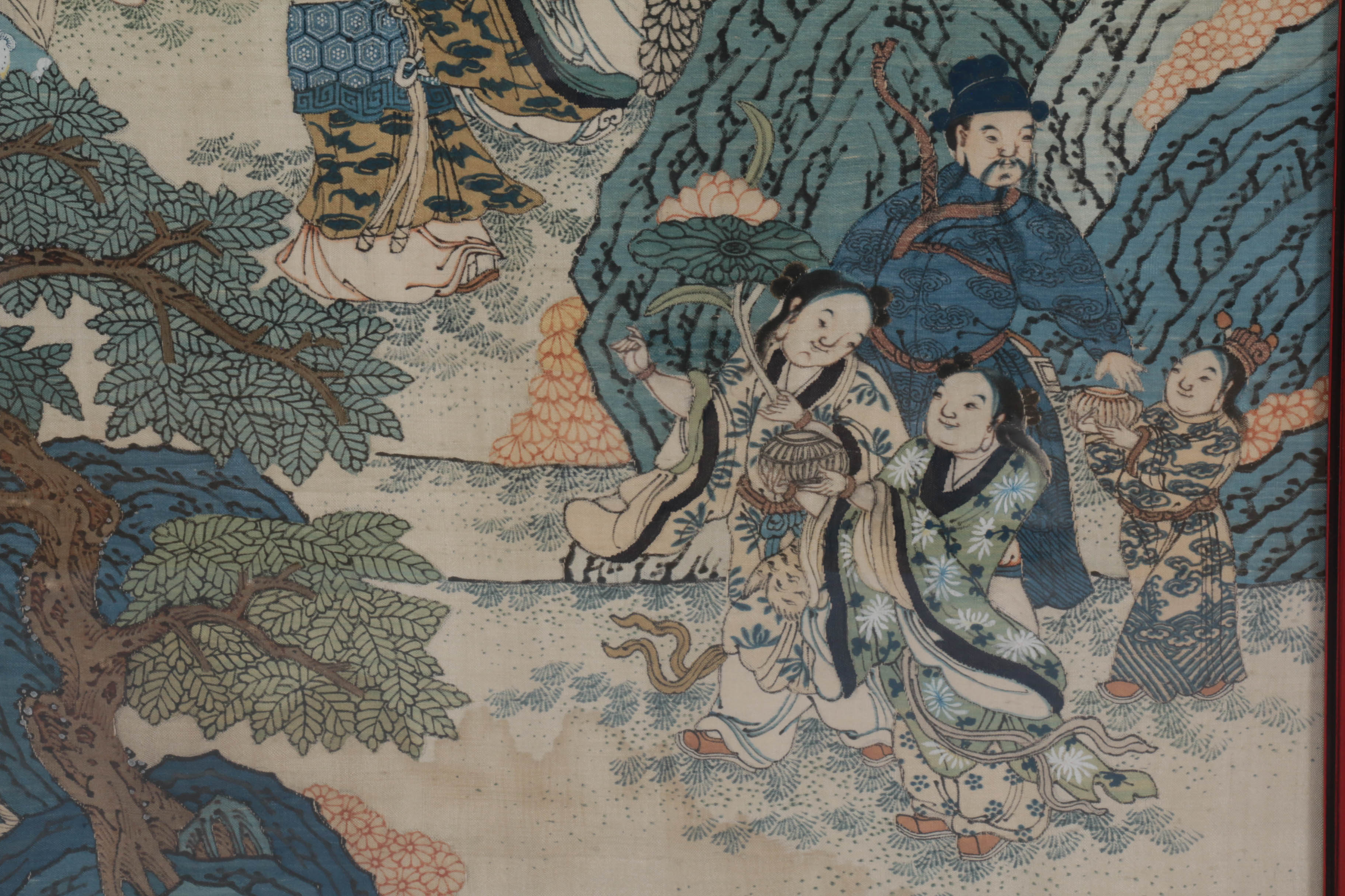 Chinese Kesi Tapestry and Hand-Painted Silk Wall Panel of the Eight ...