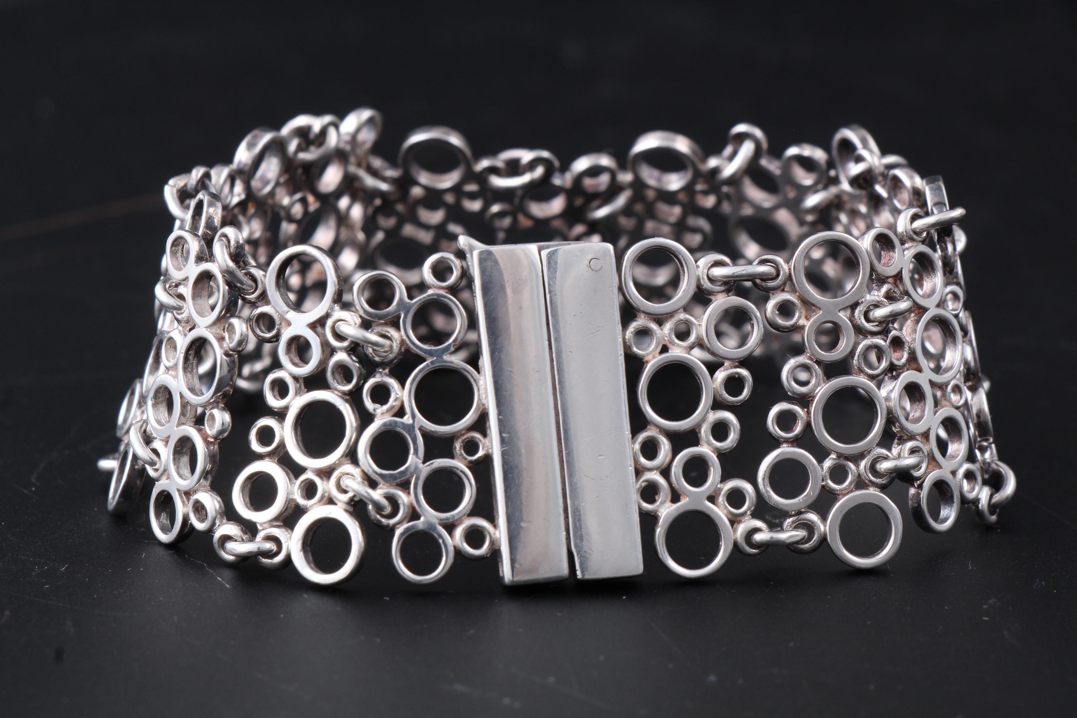 Sterling Silver Bubble Link Bracelet | EBTH