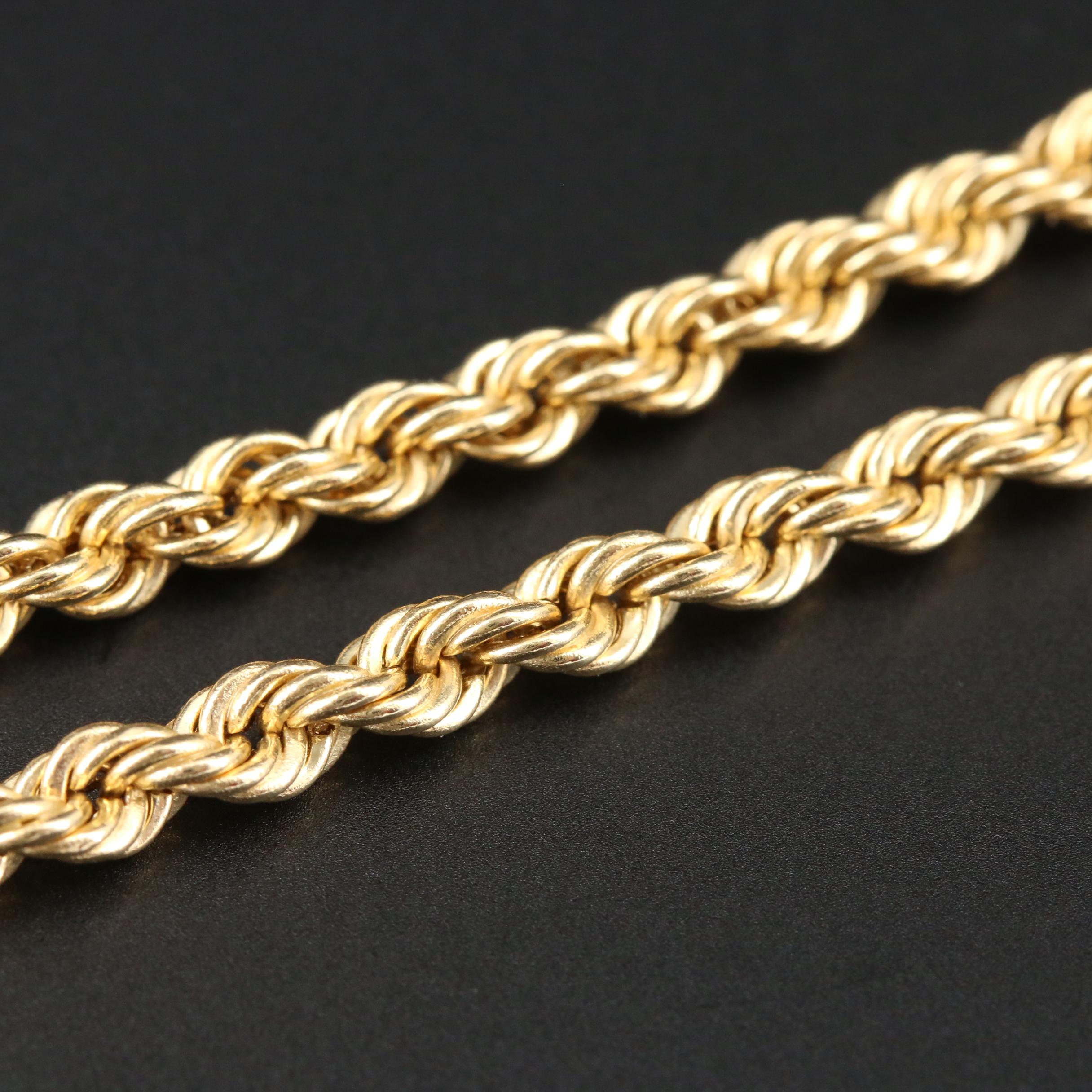14K Yellow Gold French Rope Chain | EBTH