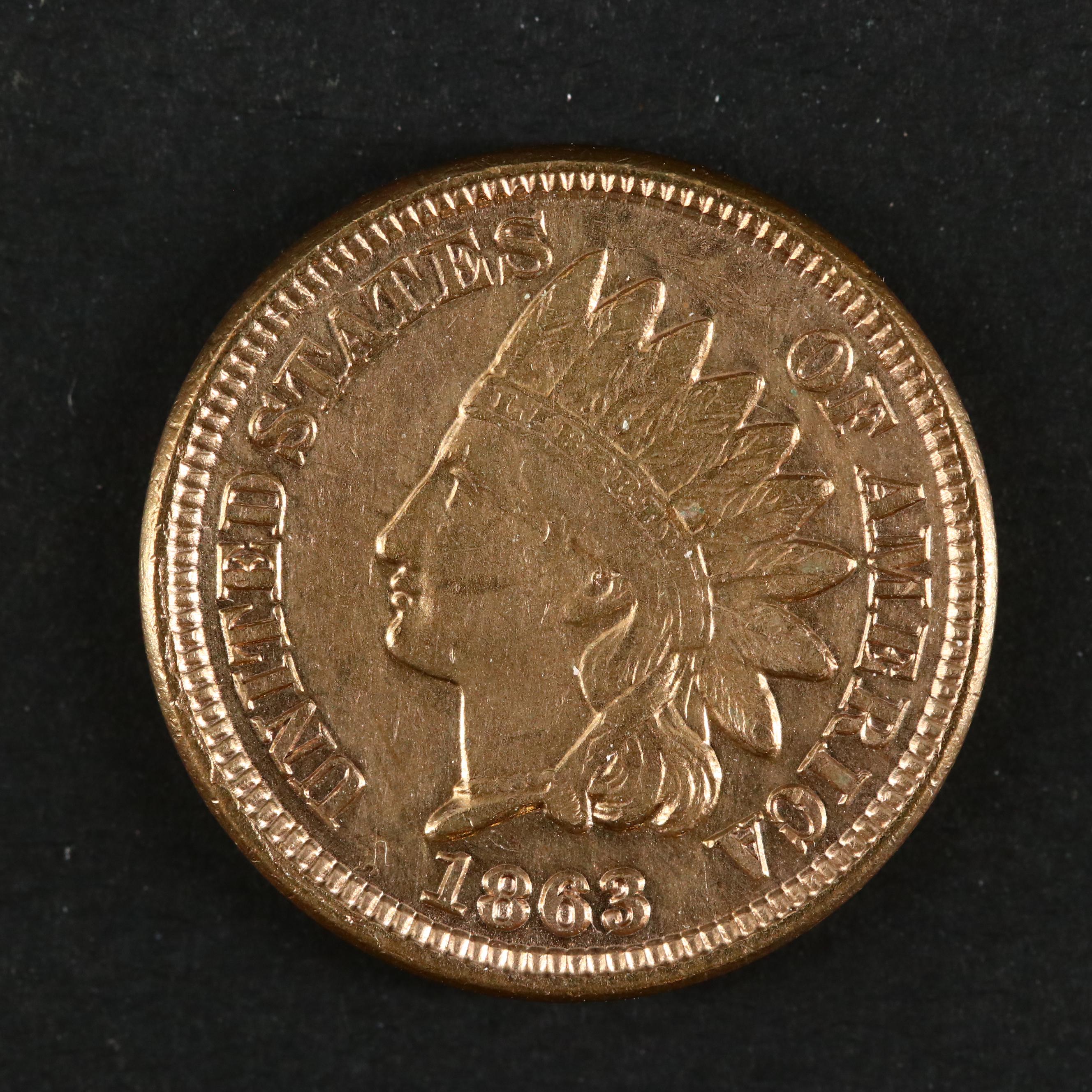 High Grade 1863 Copper-Nickel Indian Head Cent | EBTH