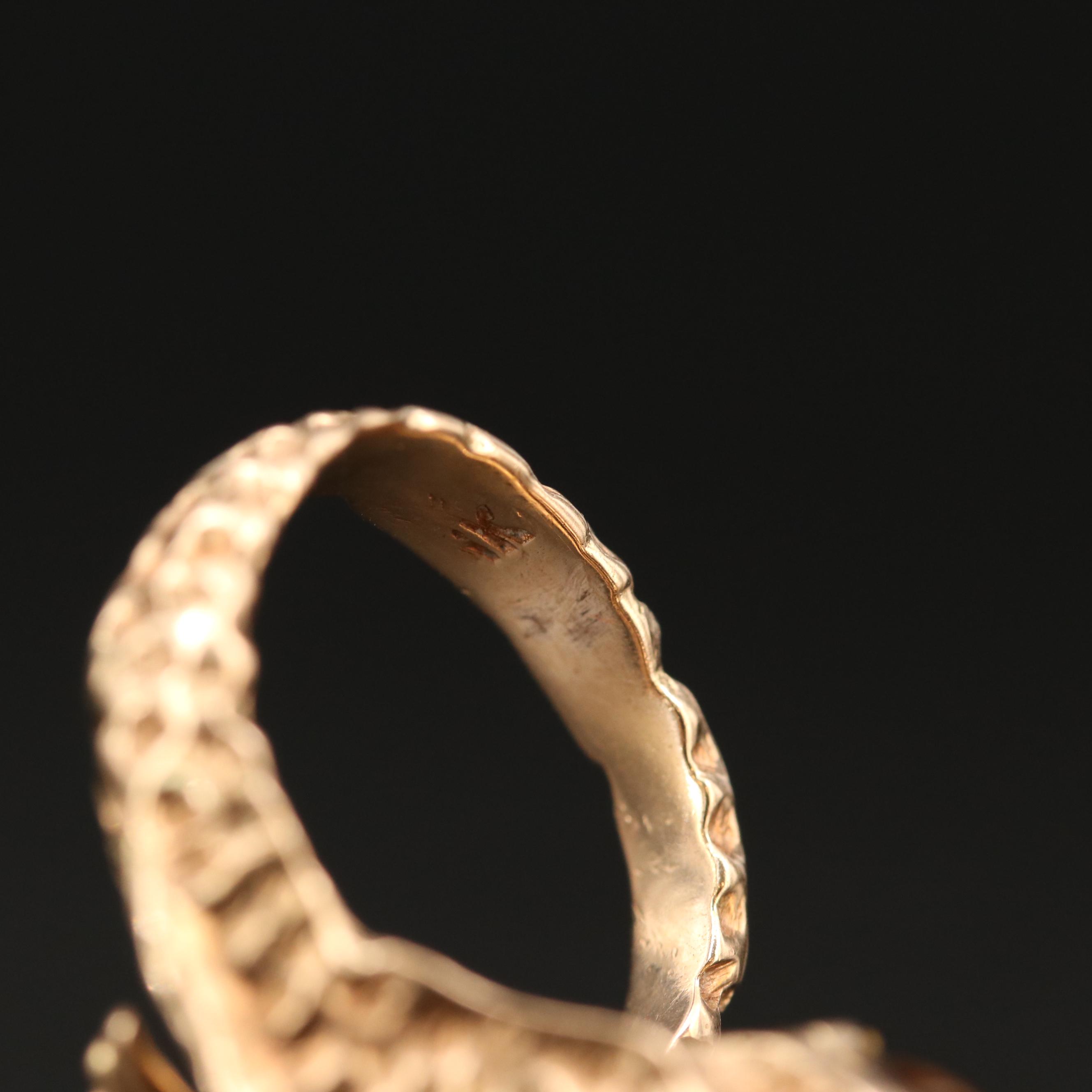 Vintage 14K Yellow Gold Tiger's Eye Fish Motif Ring | EBTH