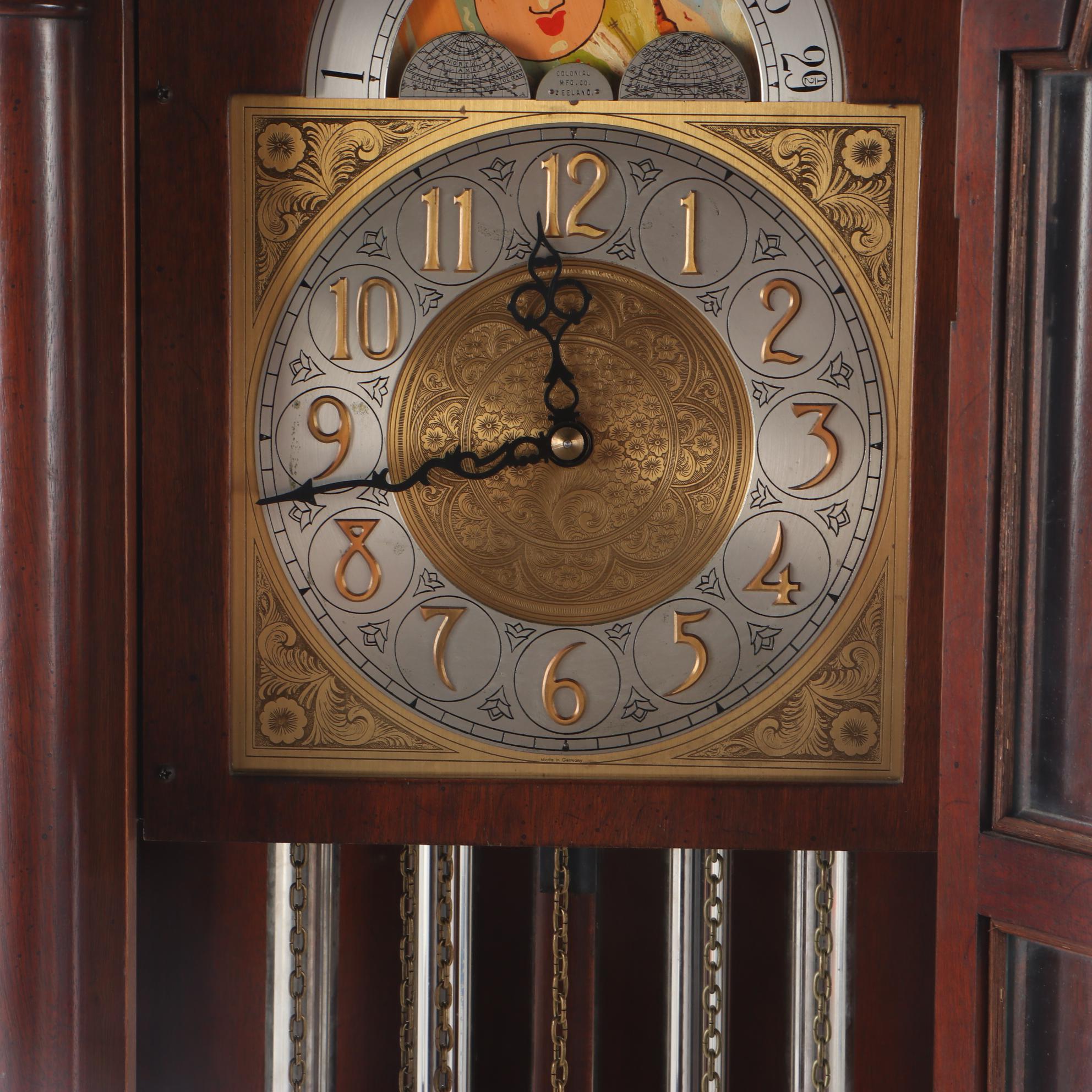 Colonial Mfg. Co. Zeeland Walnut Wood Cased Grandfather Clock | EBTH