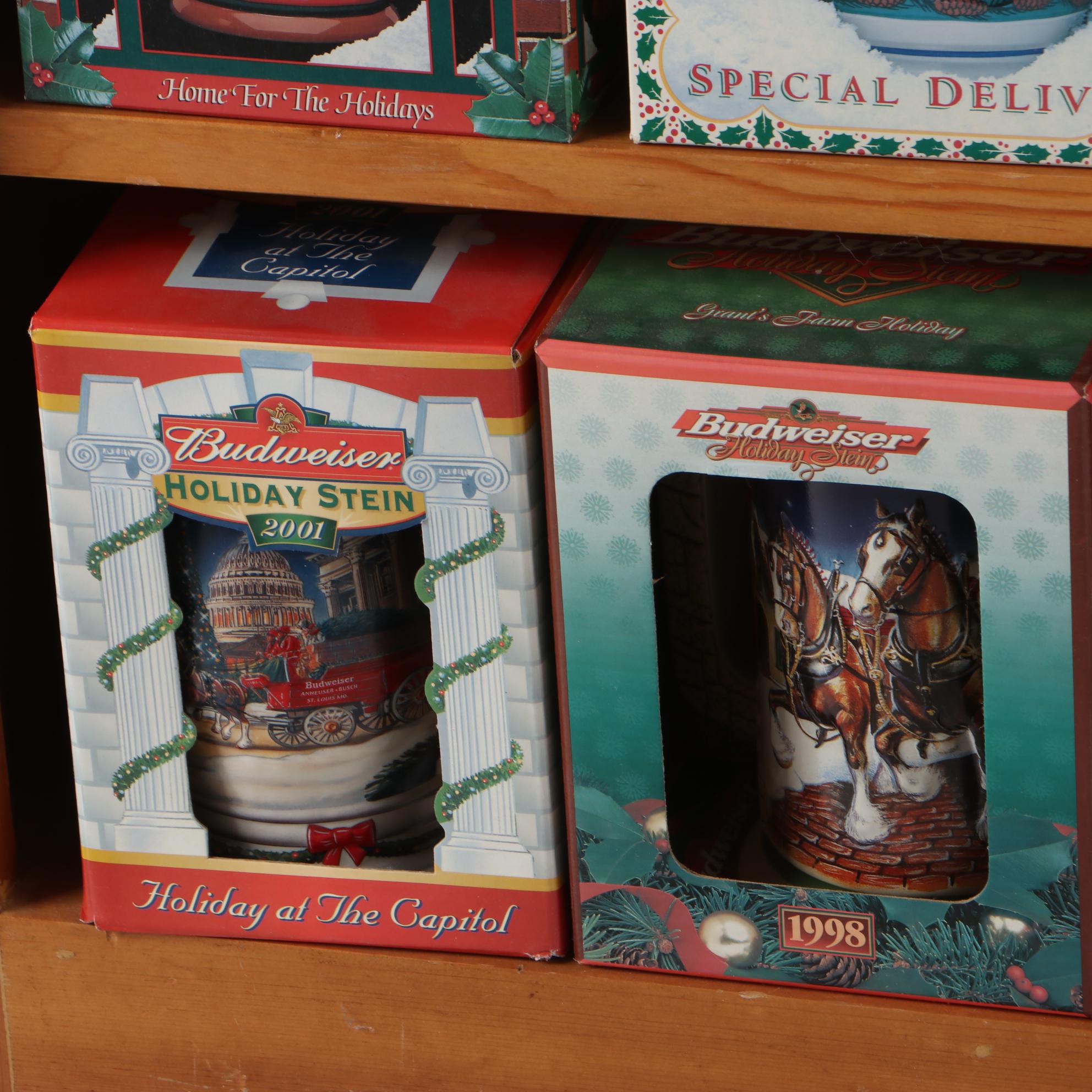 Budweiser Clydesdale Hanging Light-Up Sign With Clock And Budweiser Mug ...