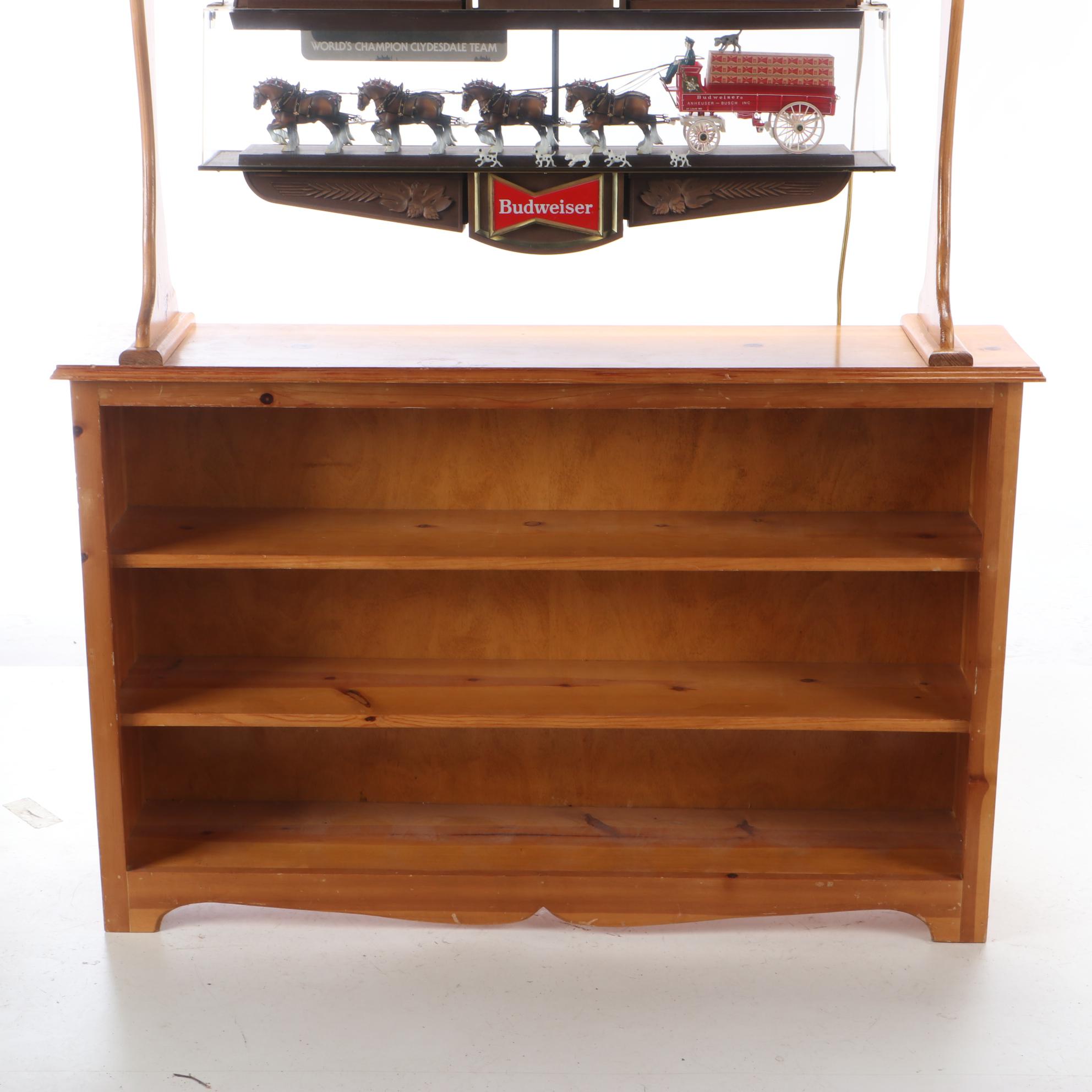 Budweiser Clydesdale Hanging Light-Up Sign With Clock And Budweiser Mug ...