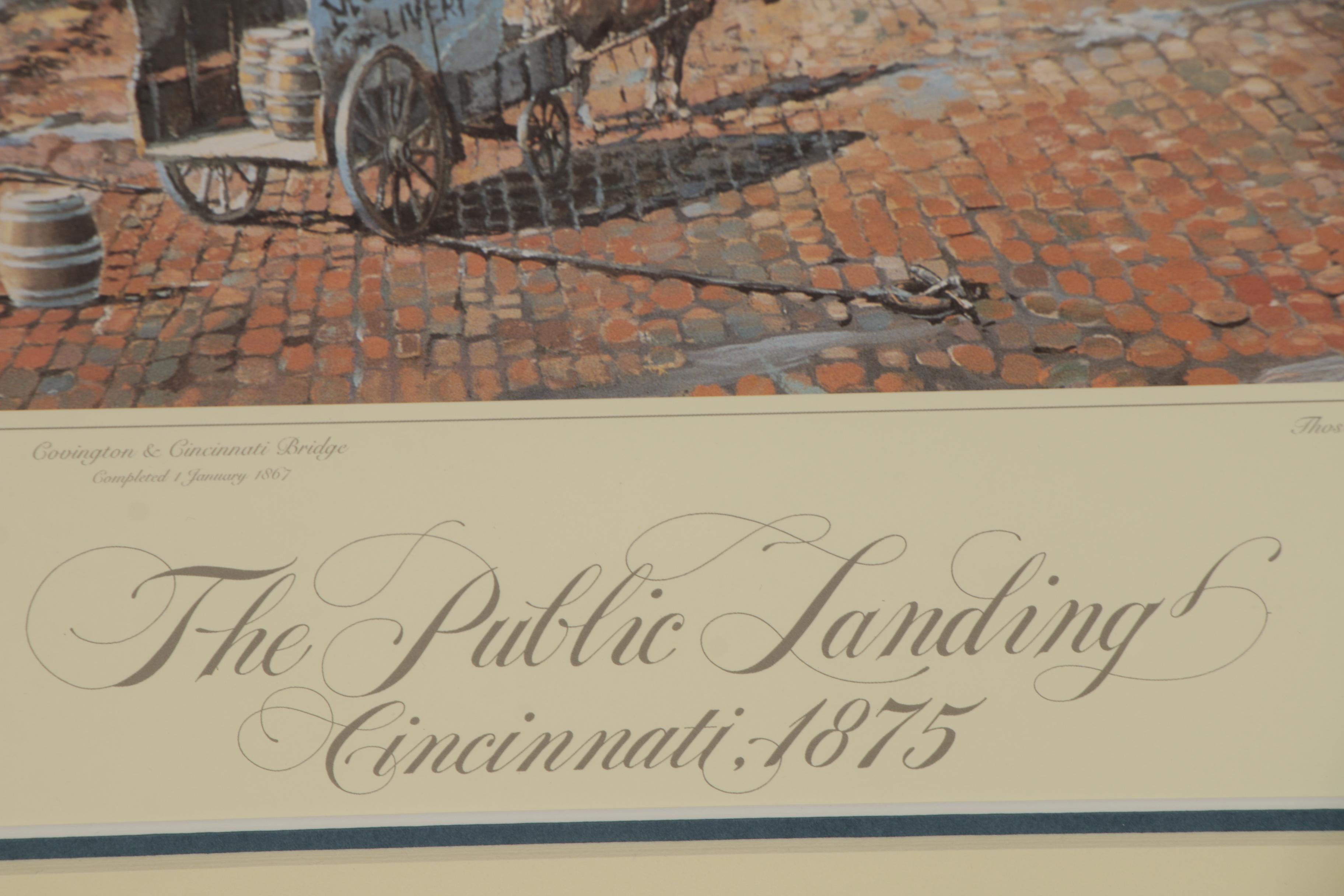 Michael Blaser Offset Lithograph "The Public Landing of Cincinnati ...
