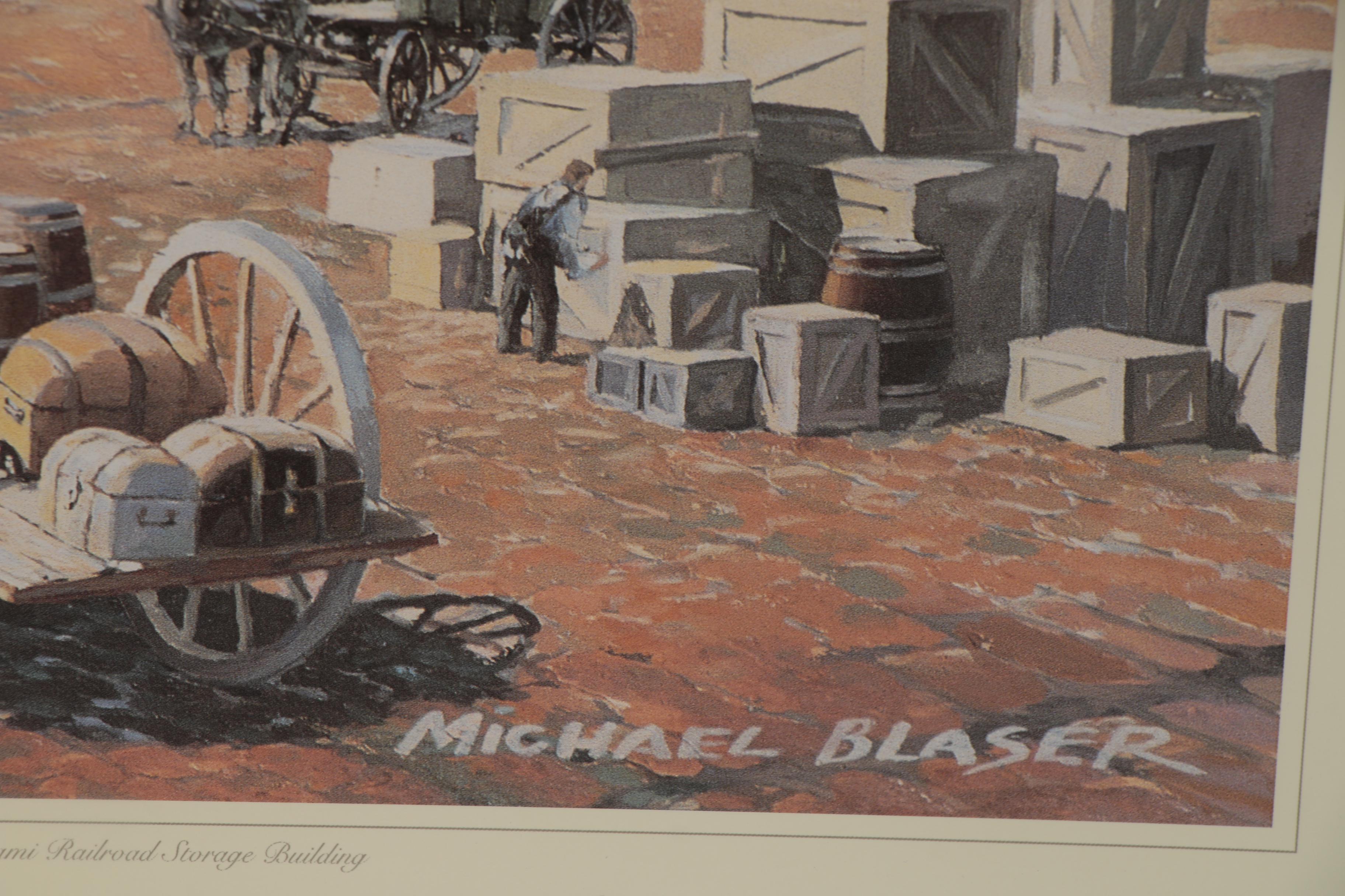 Michael Blaser Offset Lithograph "The Public Landing of Cincinnati ...