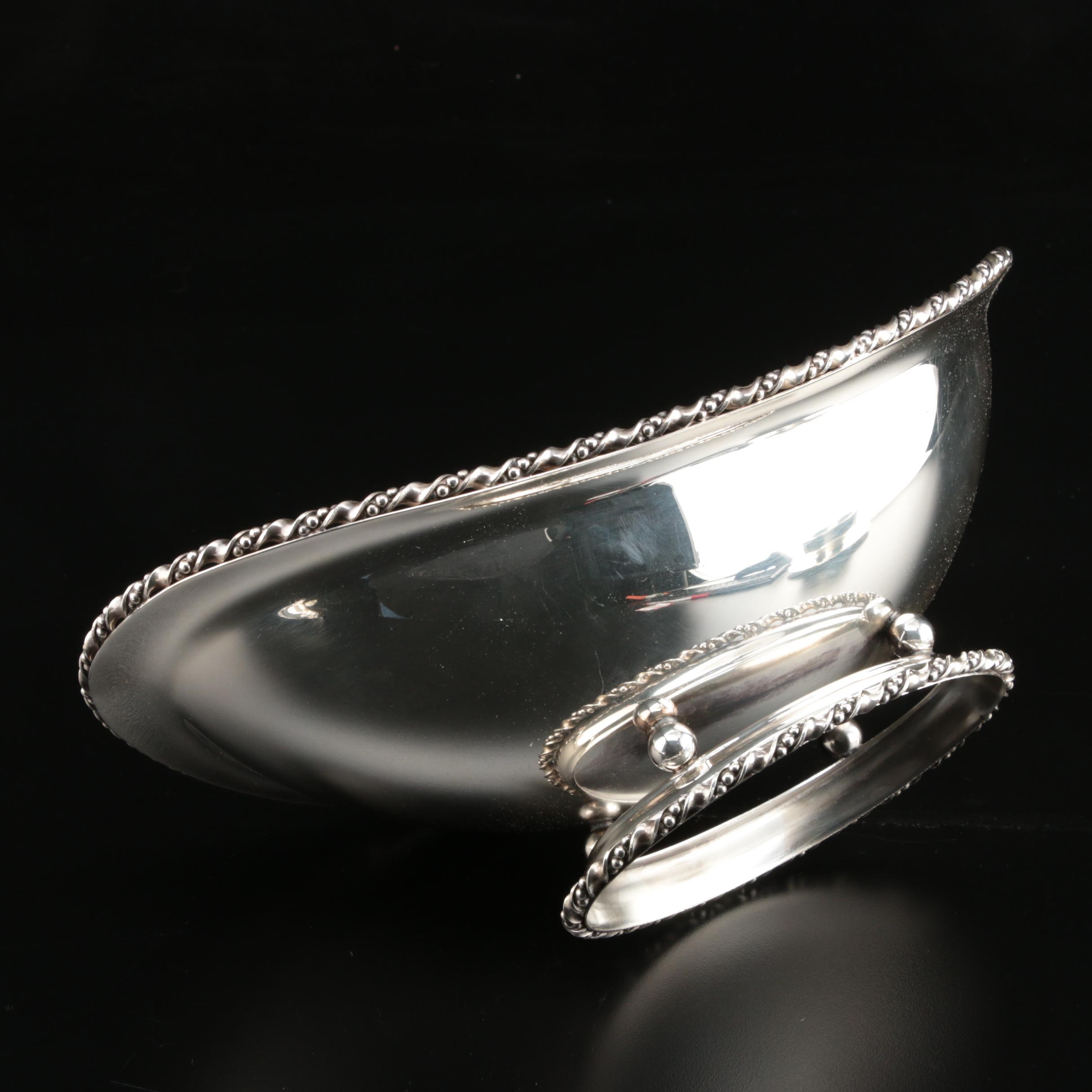 Bernard Rices Sons Apollo Silver Plate Oval Bowl with Wallace Silver ...