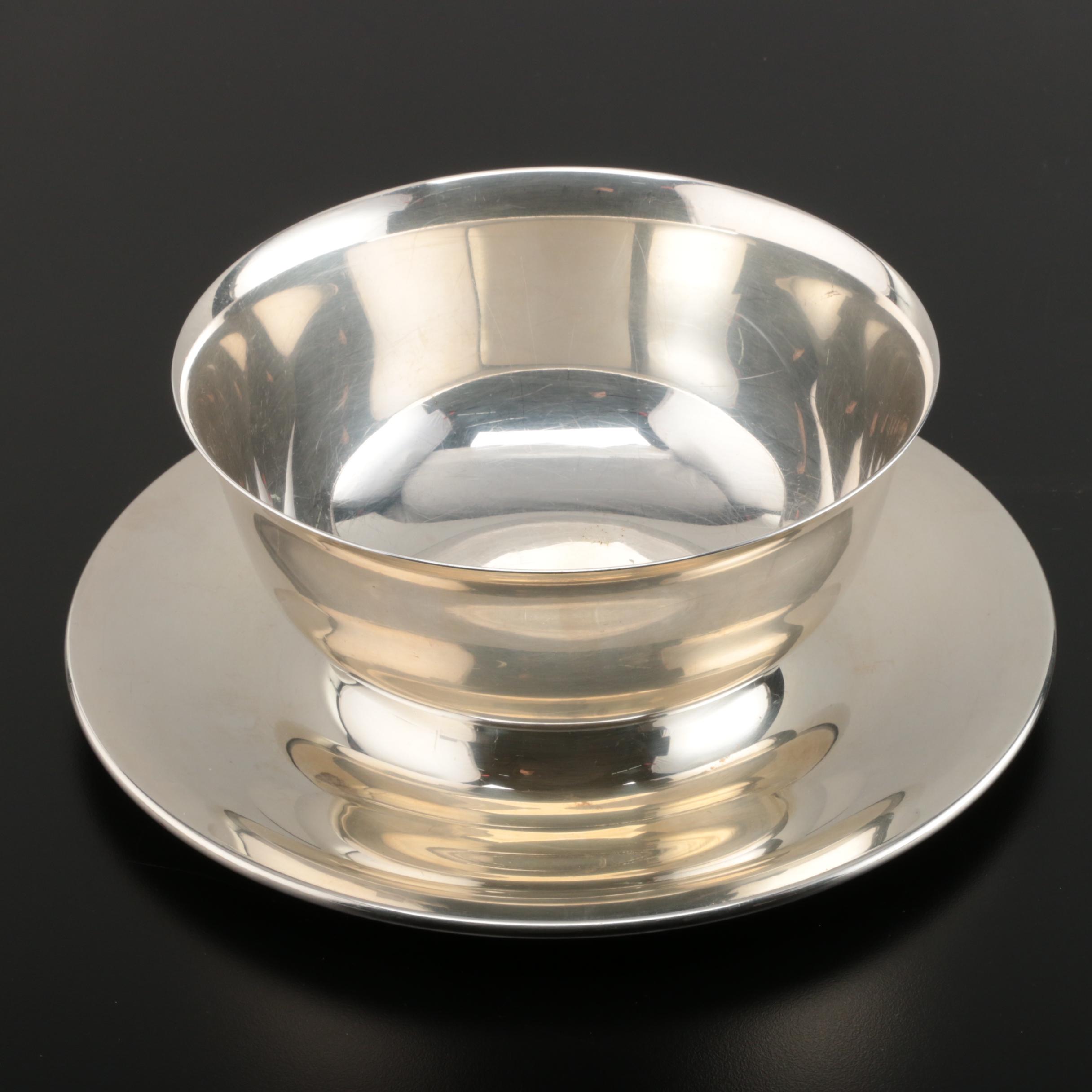 Bernard Rices Sons Apollo Silver Plate Oval Bowl with Wallace Silver ...