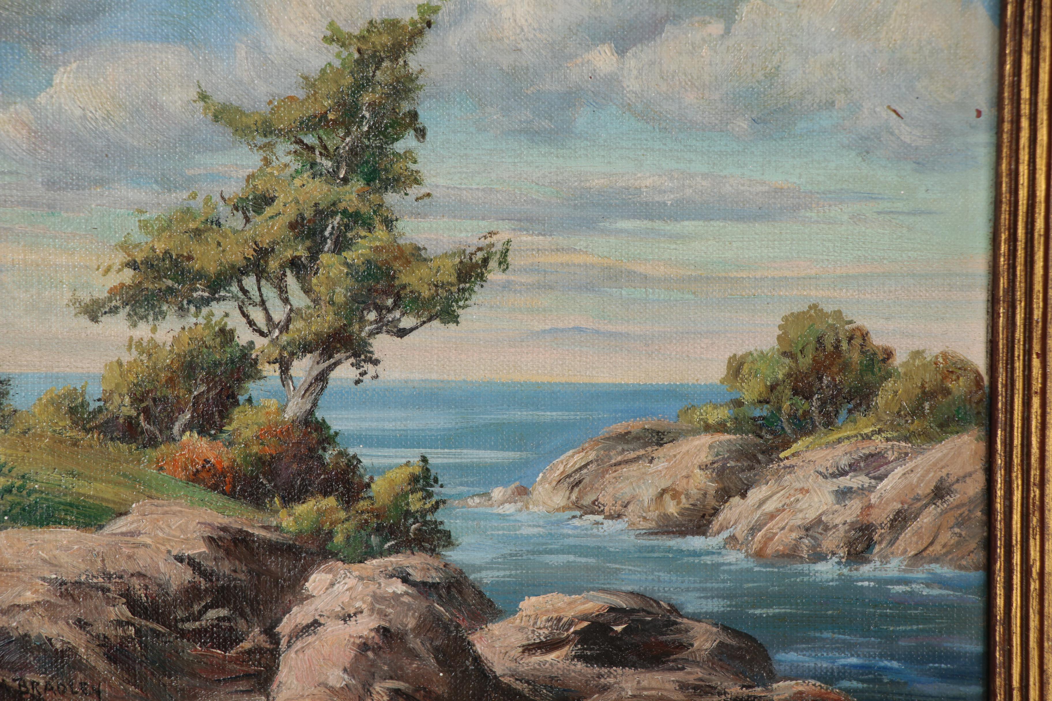 William H. Bradley Oil Painting "Trees on the Cliff", 1950 | EBTH