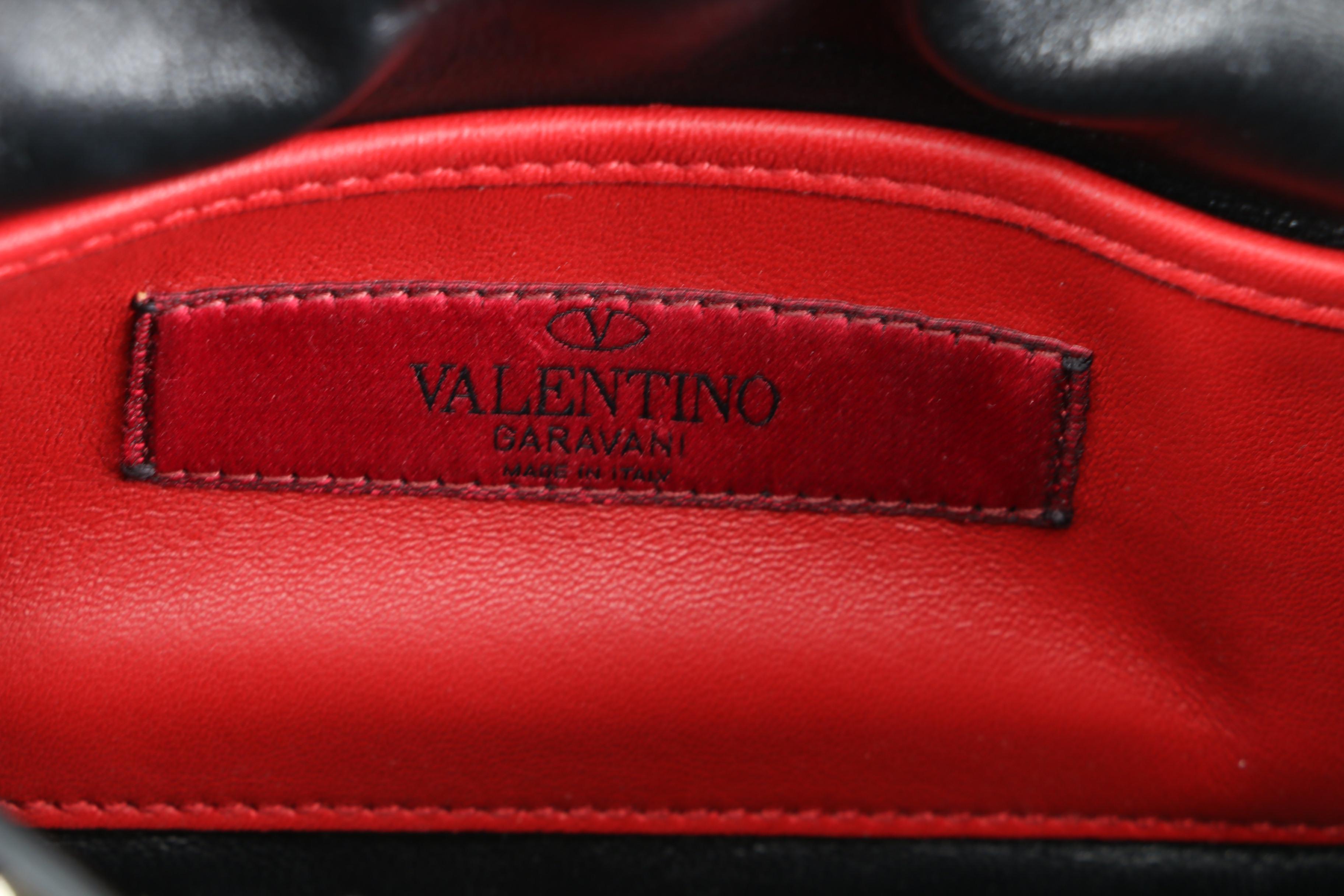 Valentino Rockstud Shoulder Bag in Black Quilted Leather with Chain ...