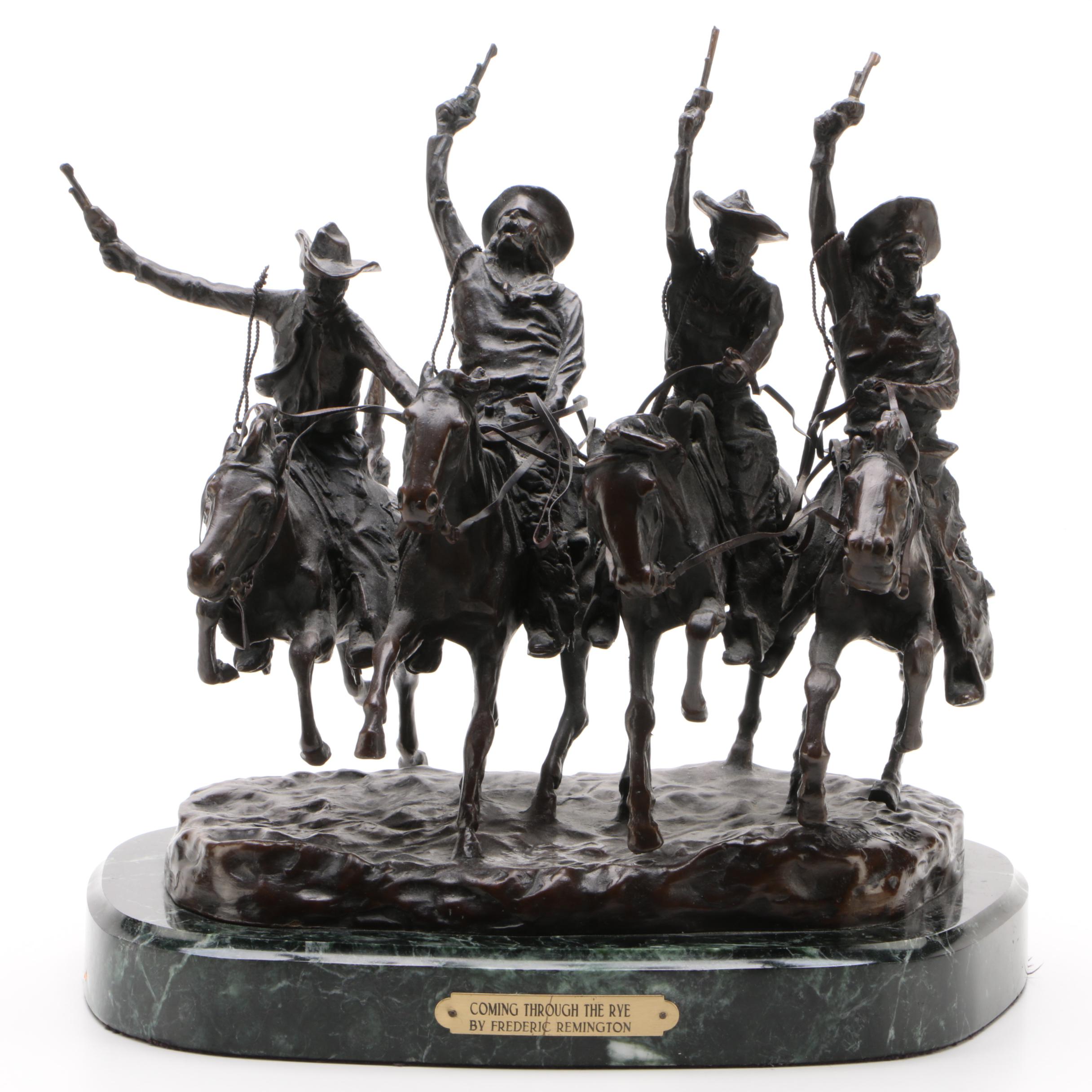 Reproduction Frederic Remington "Coming Through The Rye" Bronze ...