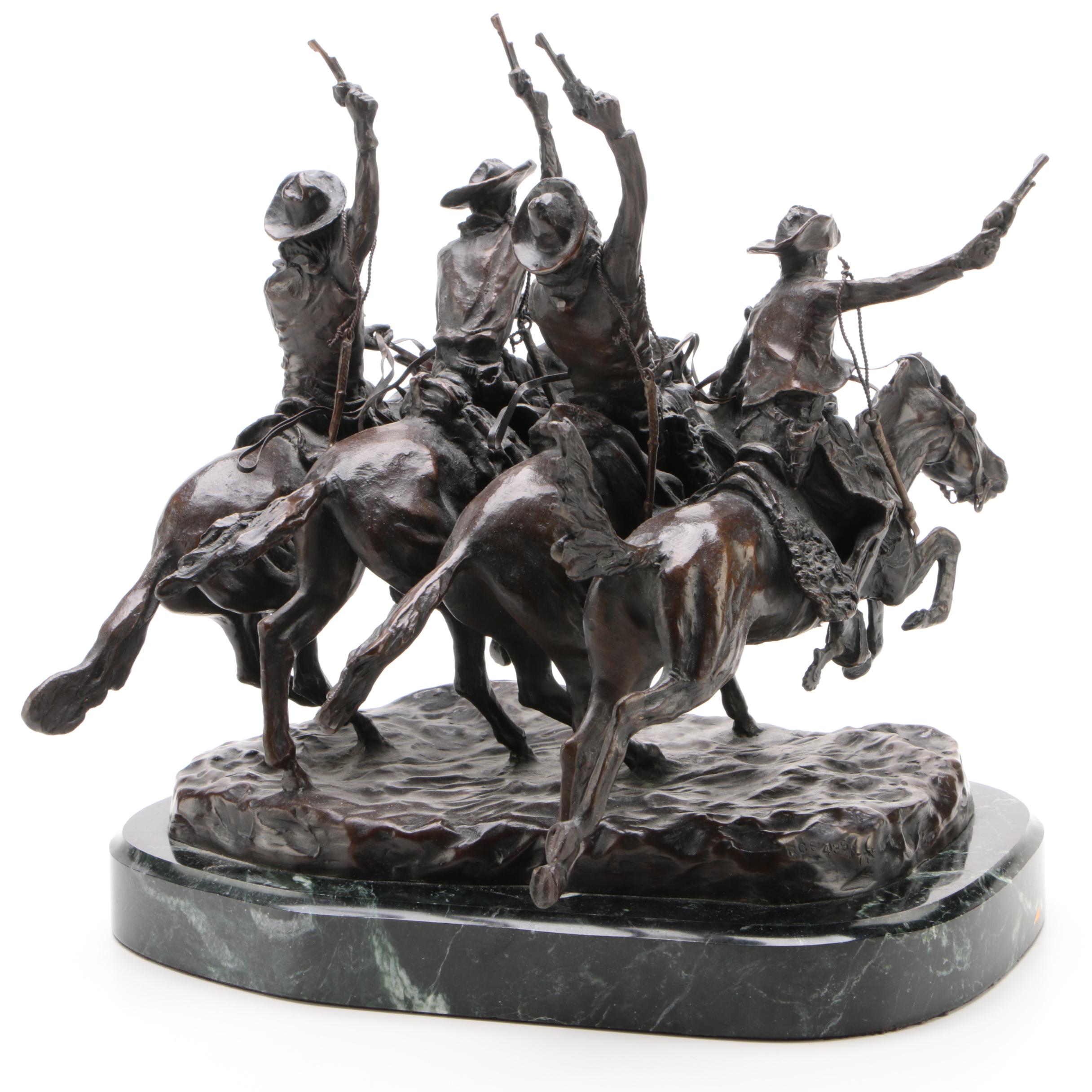 Reproduction Frederic Remington "Coming Through The Rye" Bronze ...