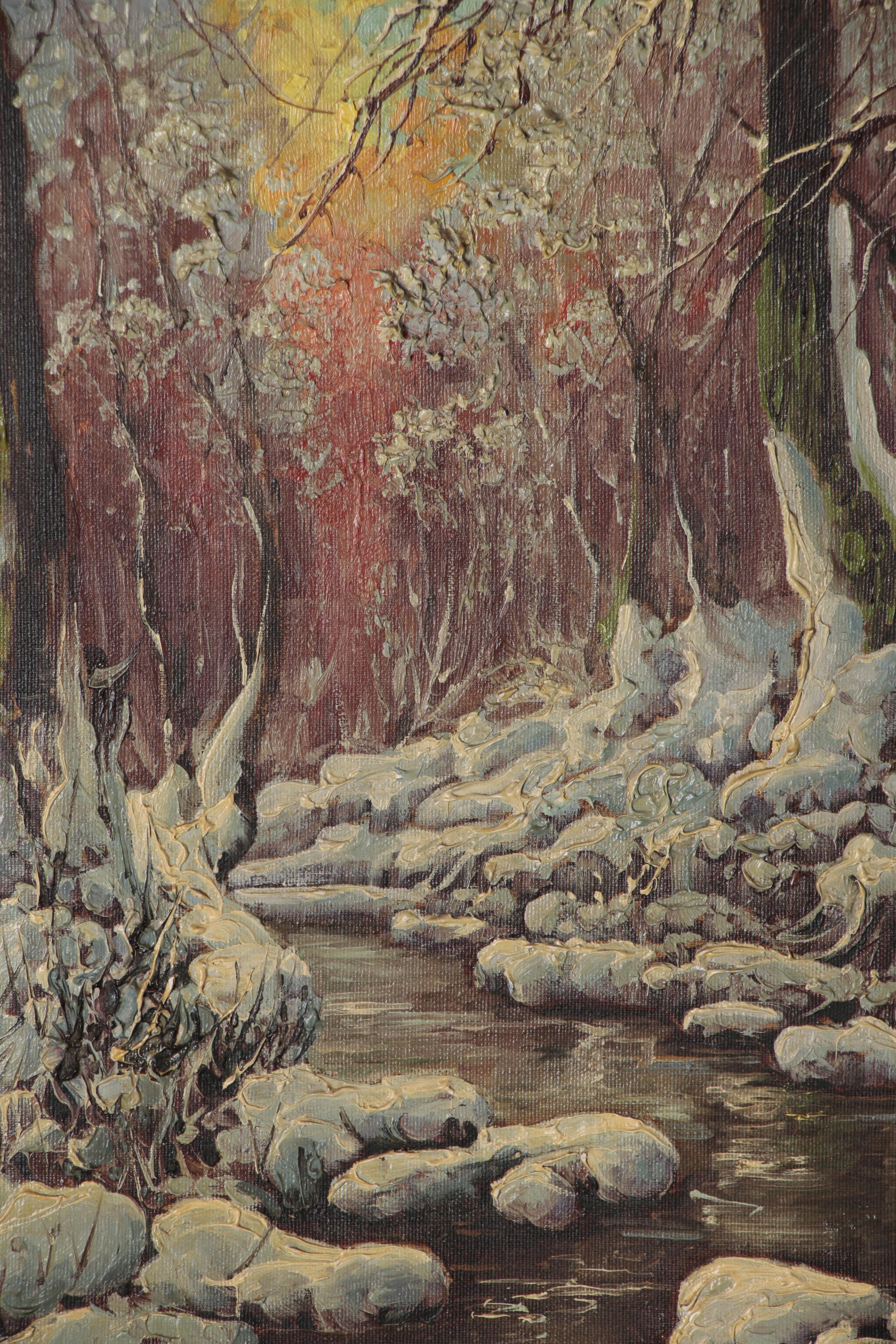 Bela Bodo Winter Landscape Oil Painting, Mid 20th Century | EBTH