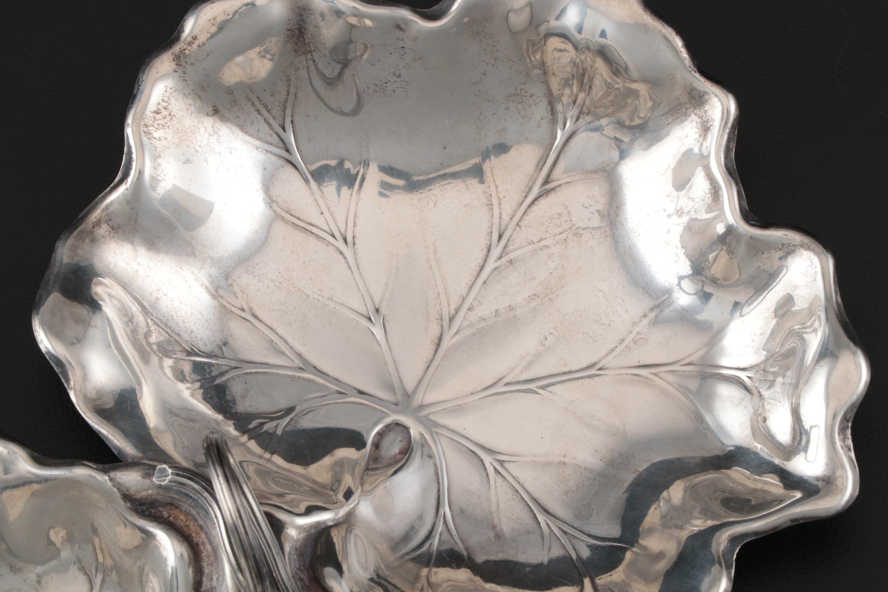 Reed & Barton Sterling Double Leaf Nut Dish, Mid-20th Century | EBTH