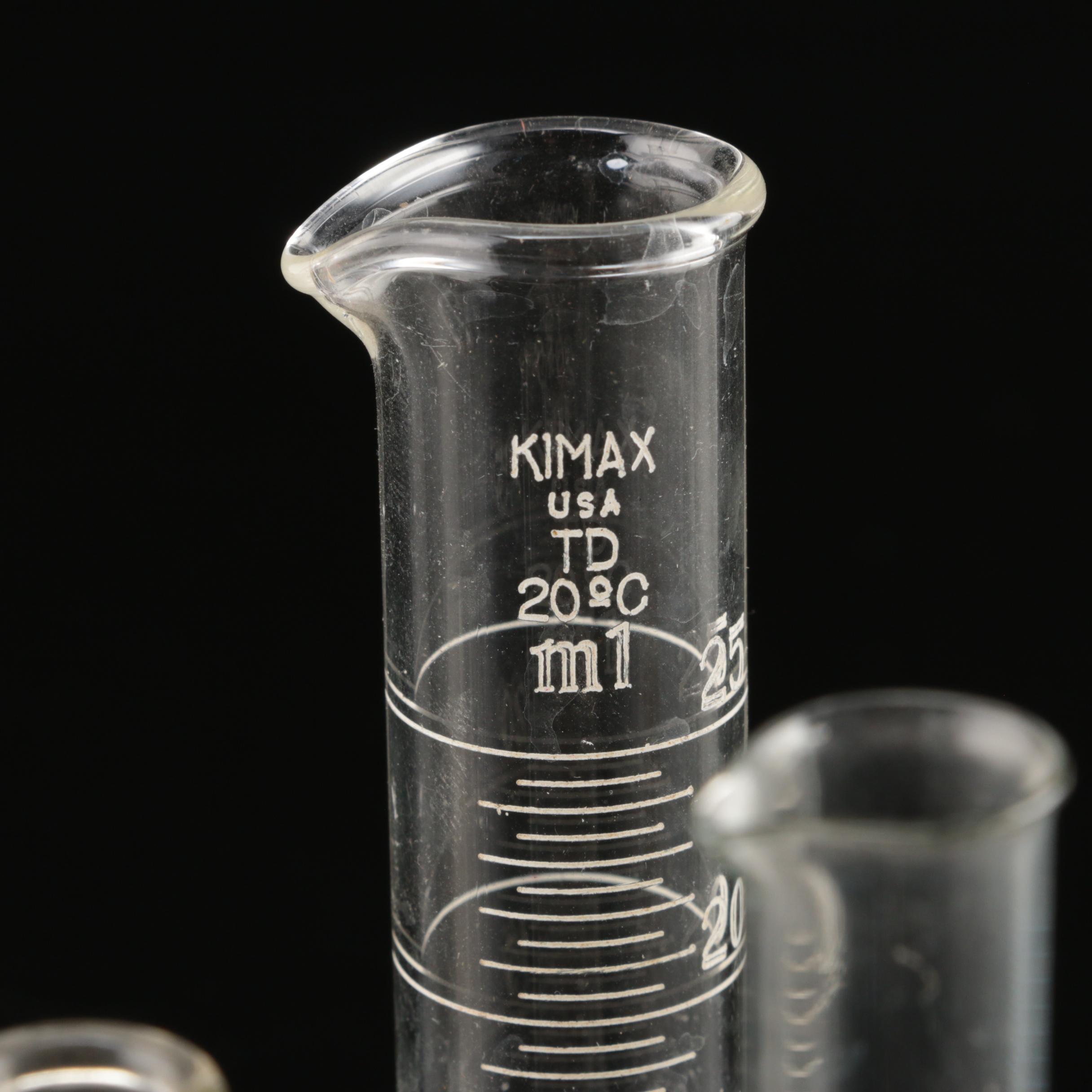 Pyrex and Kimex Laboratory Glassware and Graduated Flasks Including ...