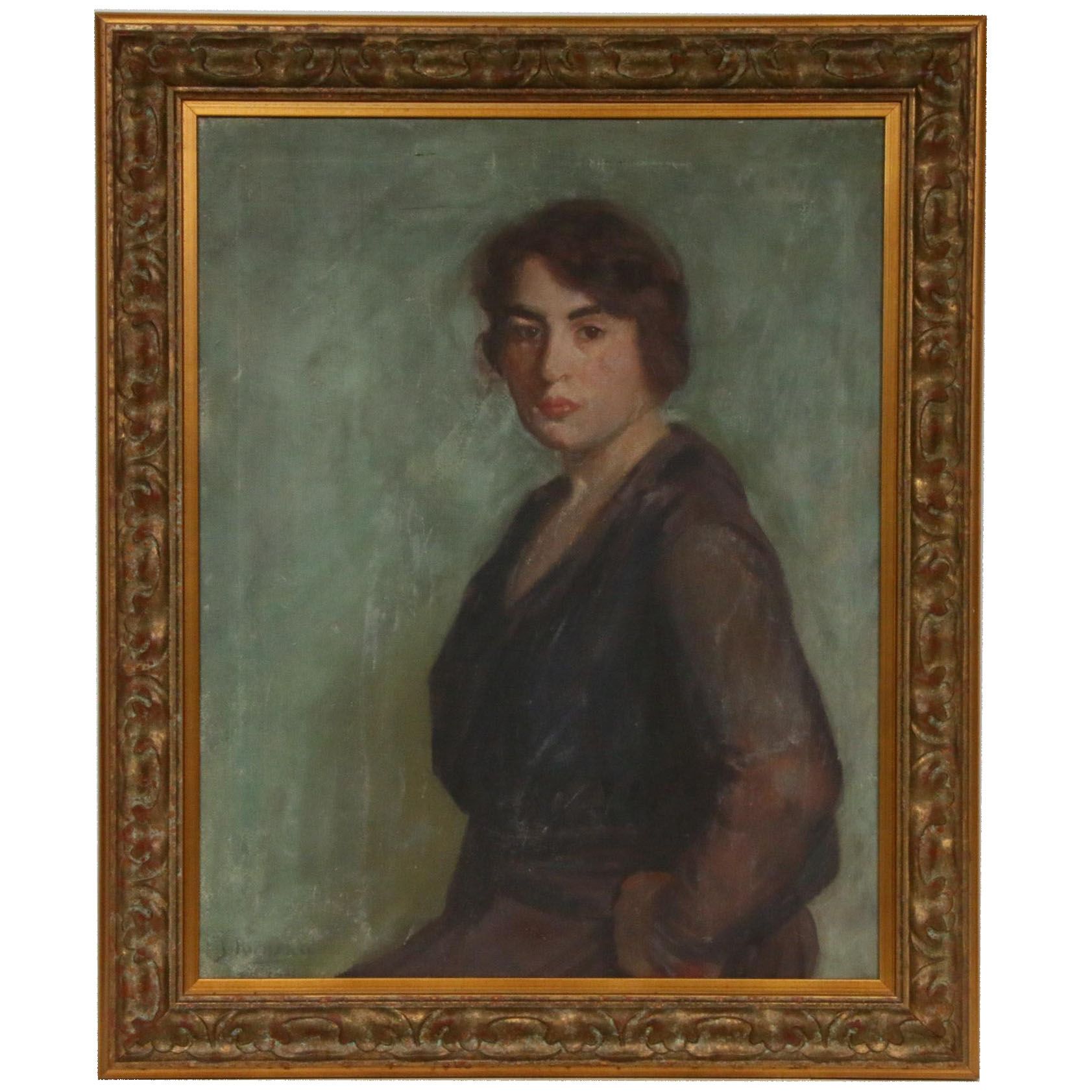 Jacob Richard Female Portrait Oil Painting, Early 20th Century | EBTH