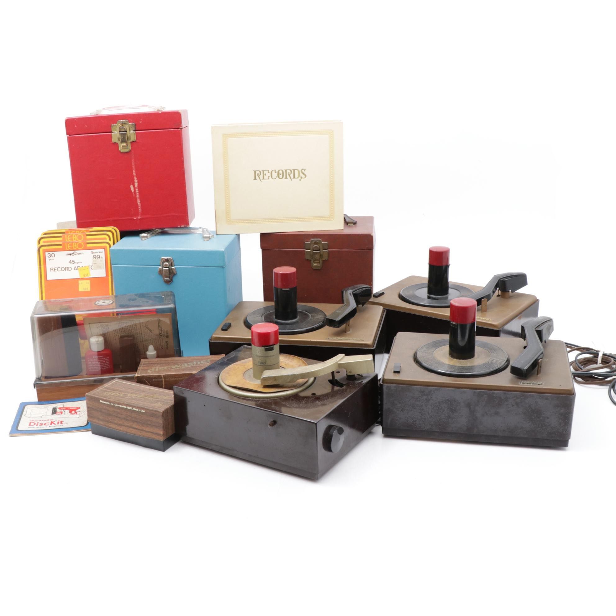 RCA Victrola-Victor Record Player Components with 45s and Accessories ...