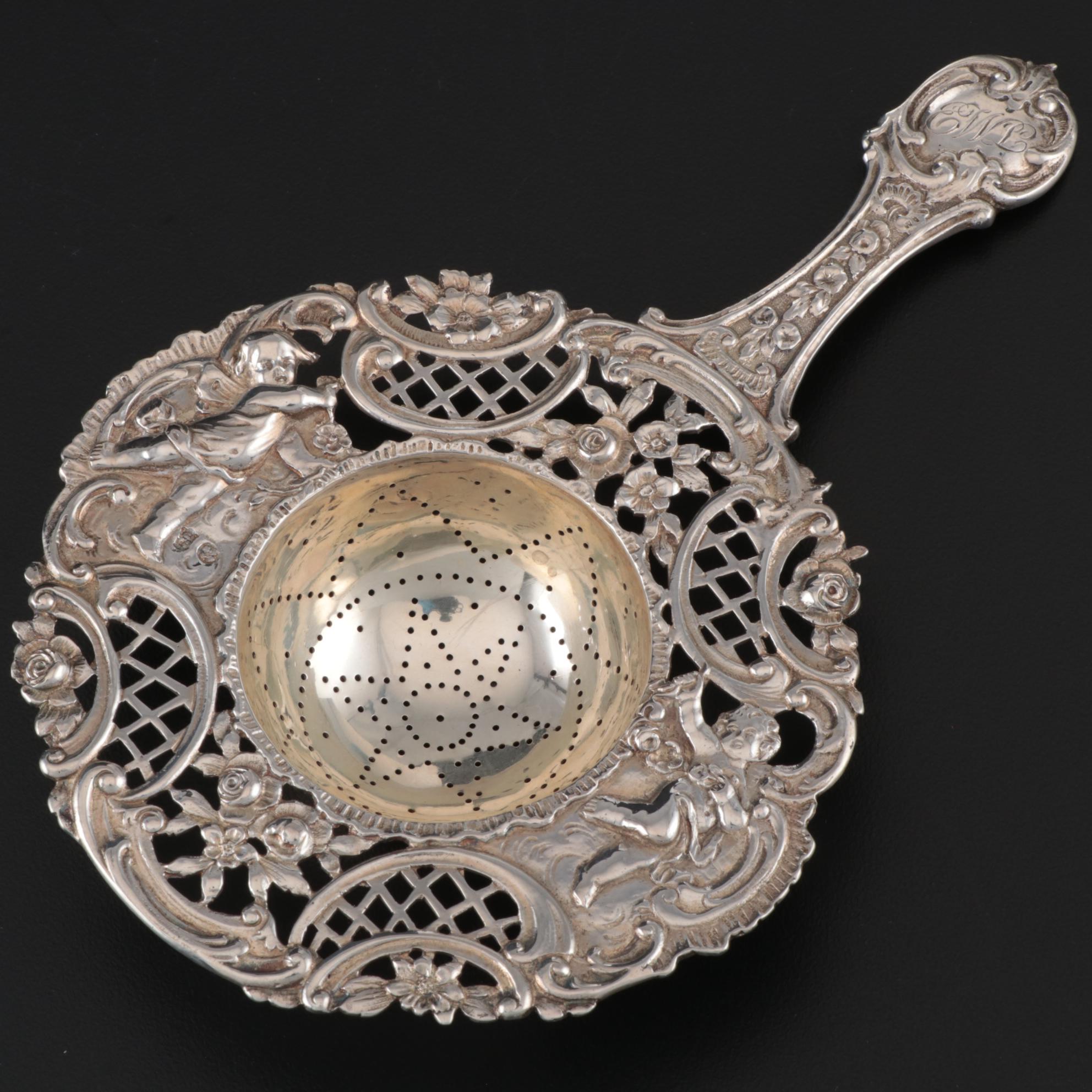 Hanau Dutch Baroque Style 800 Silver Punch Strainer, 19th Century | EBTH