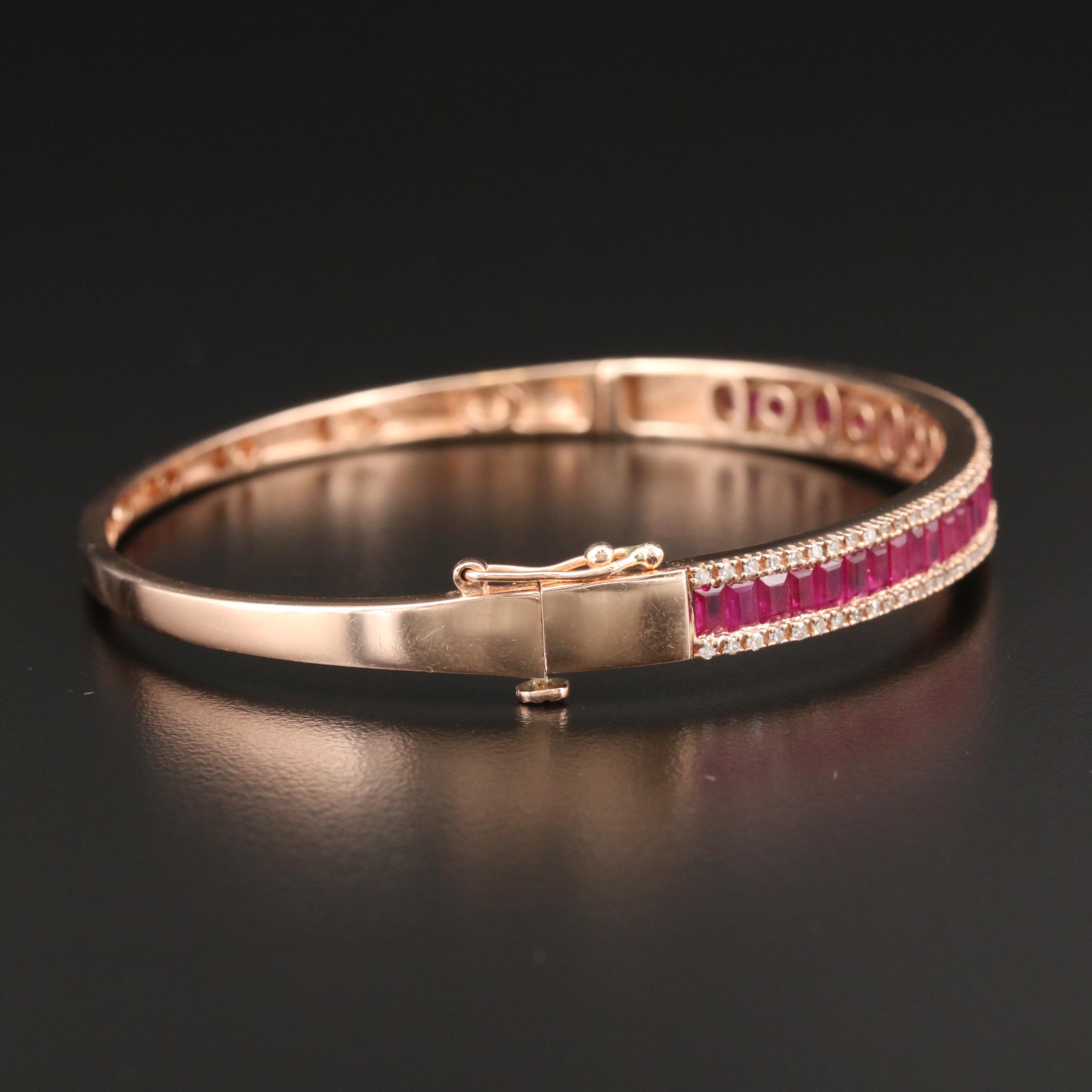 Effy 14K Rose Gold Ruby and Diamond Bracelet | EBTH