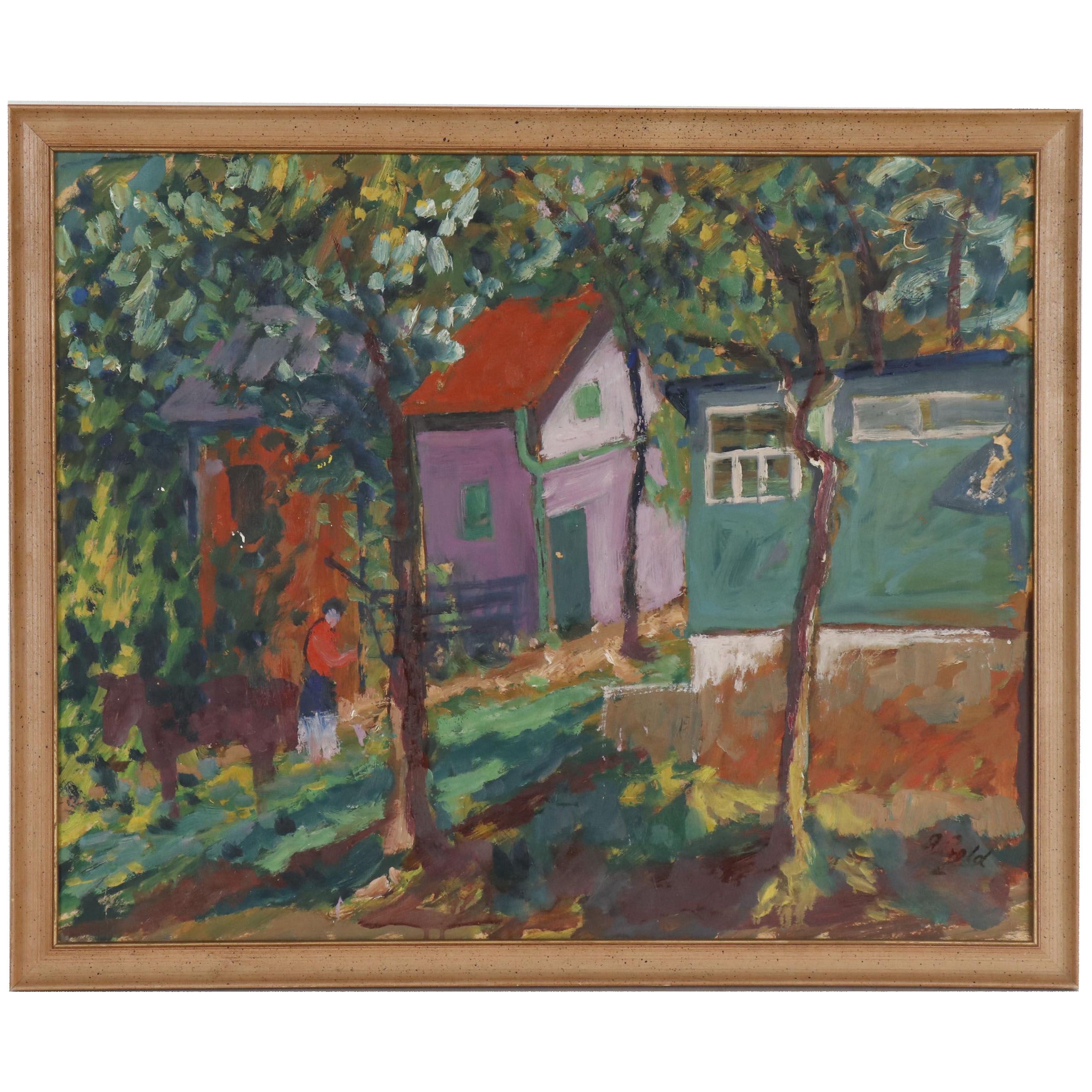 Mid-Century Acrylic Parisian City Scene Painting | EBTH