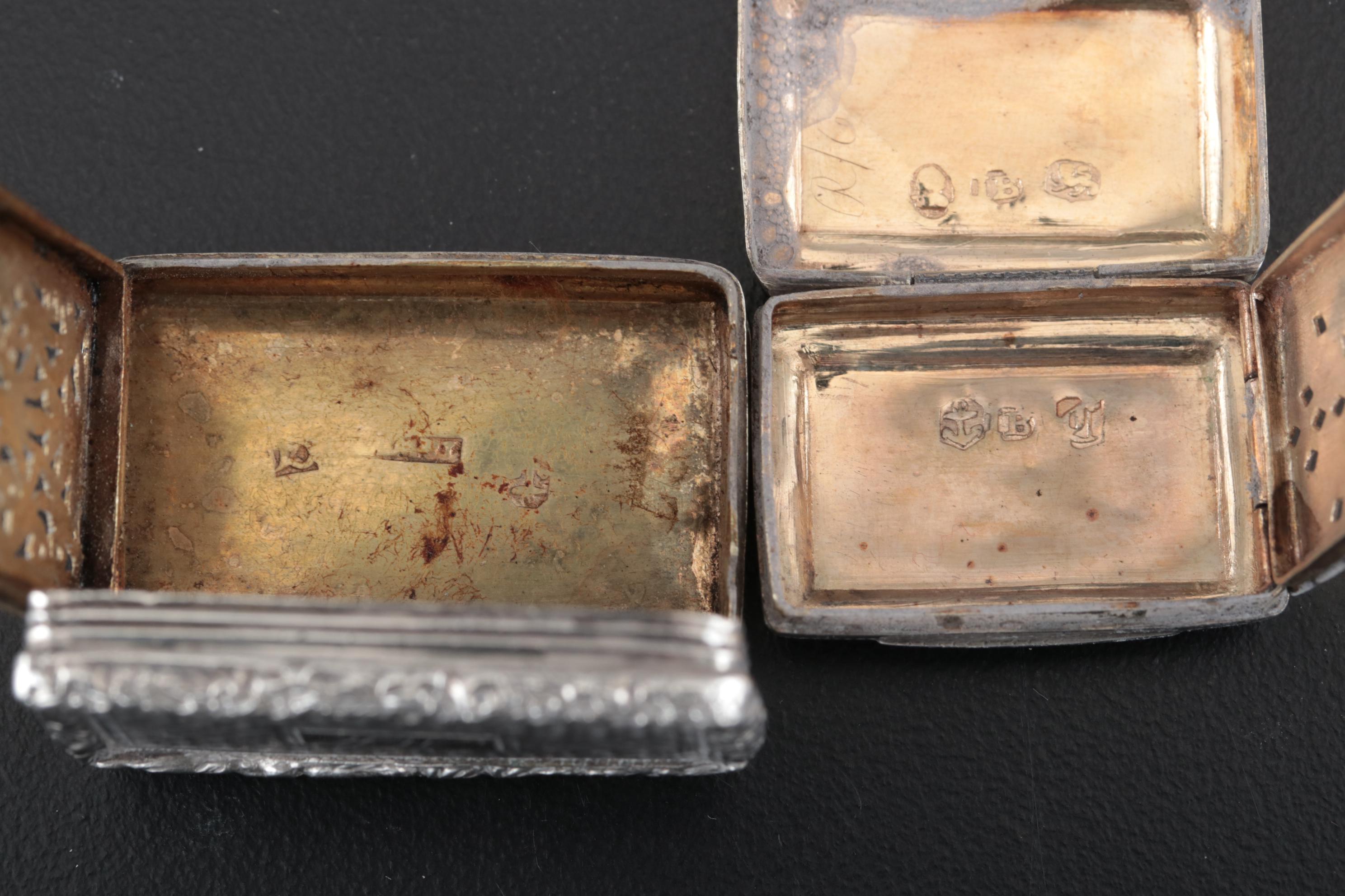 English Sterling Silver Vinaigrette Boxes, 1820s | EBTH